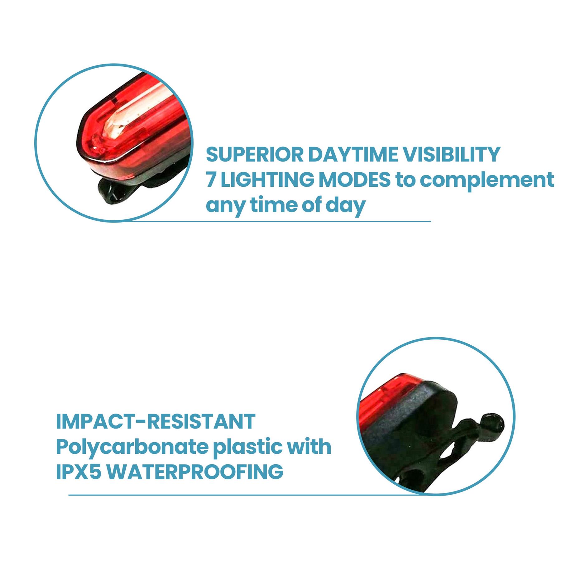 Bicycle USB Rechargeable LED Bright Bike Lights Rear Red White ...