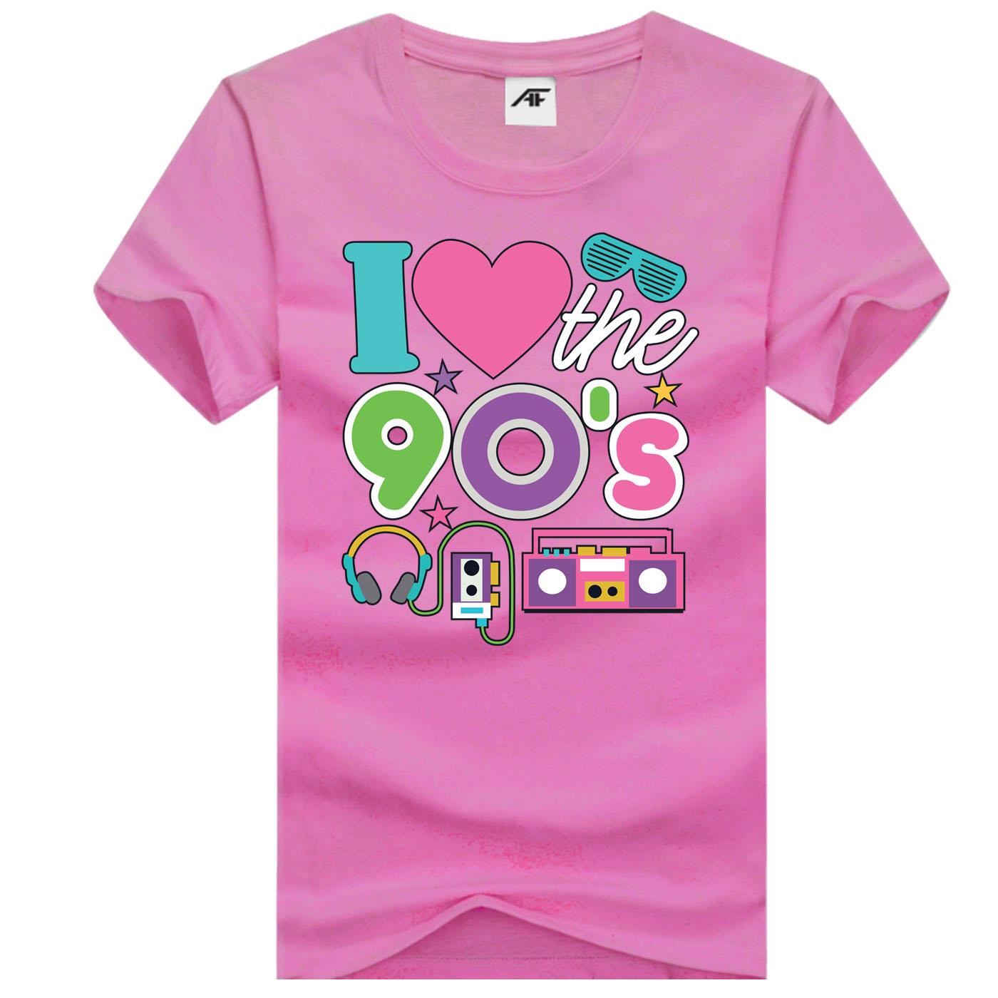 Mens I Love The 90s Walkman Print T Shirt Boys Short Sleeve Top Musical