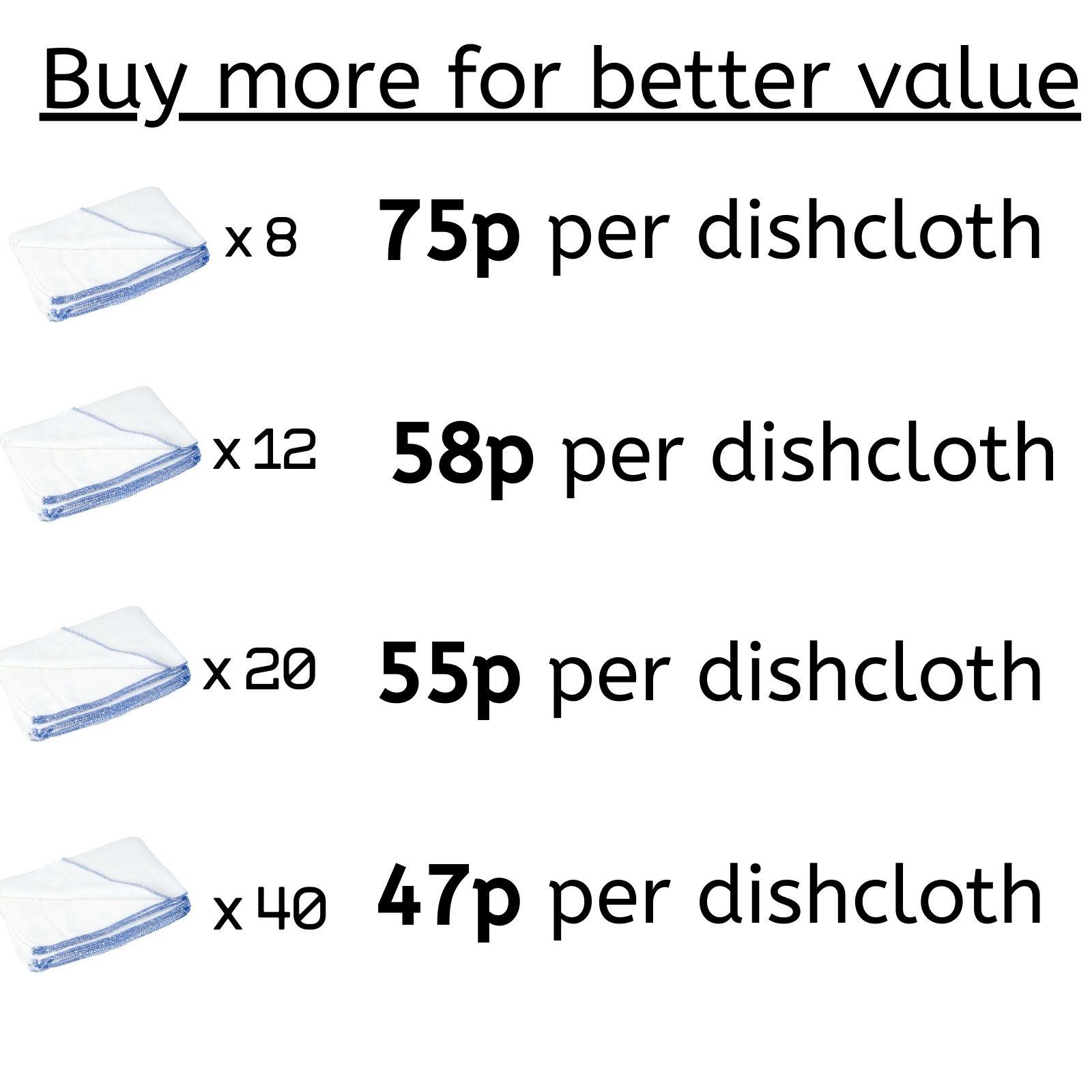 Large Dish Cloths Kitchen Multipack Cleaning Dish Washing Up Absorbent ...