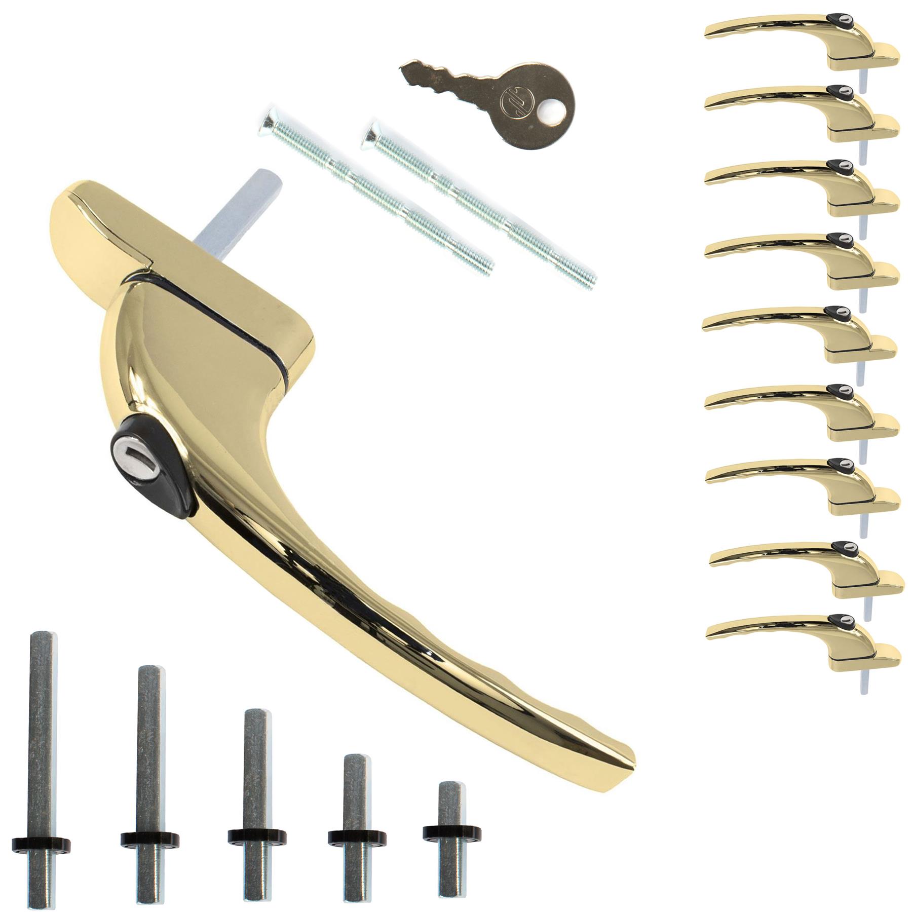 10 x UPVC Universal Inline Window Handle Double Glazing Espag Lock ...