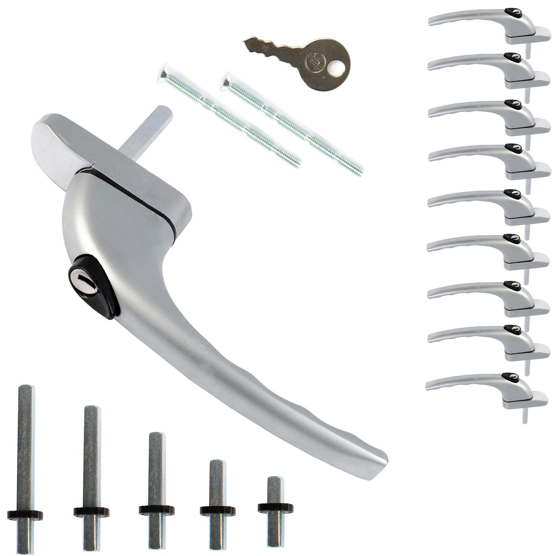 10 x UPVC Universal Inline Window Handle Double Glazing Espag Lock ...
