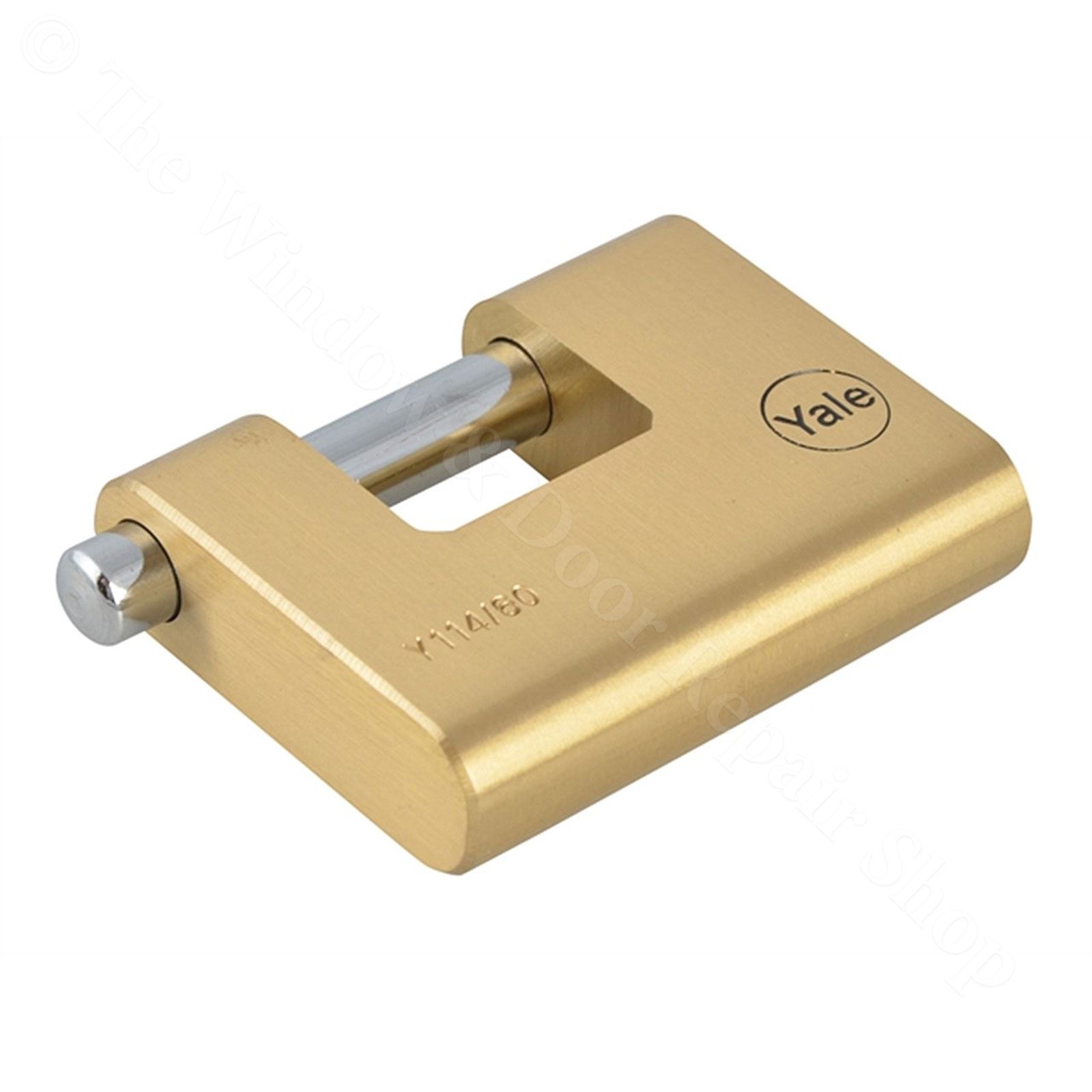 Yale Y114 Shutter Padlock 60mm Brass Armoured Solid Lock