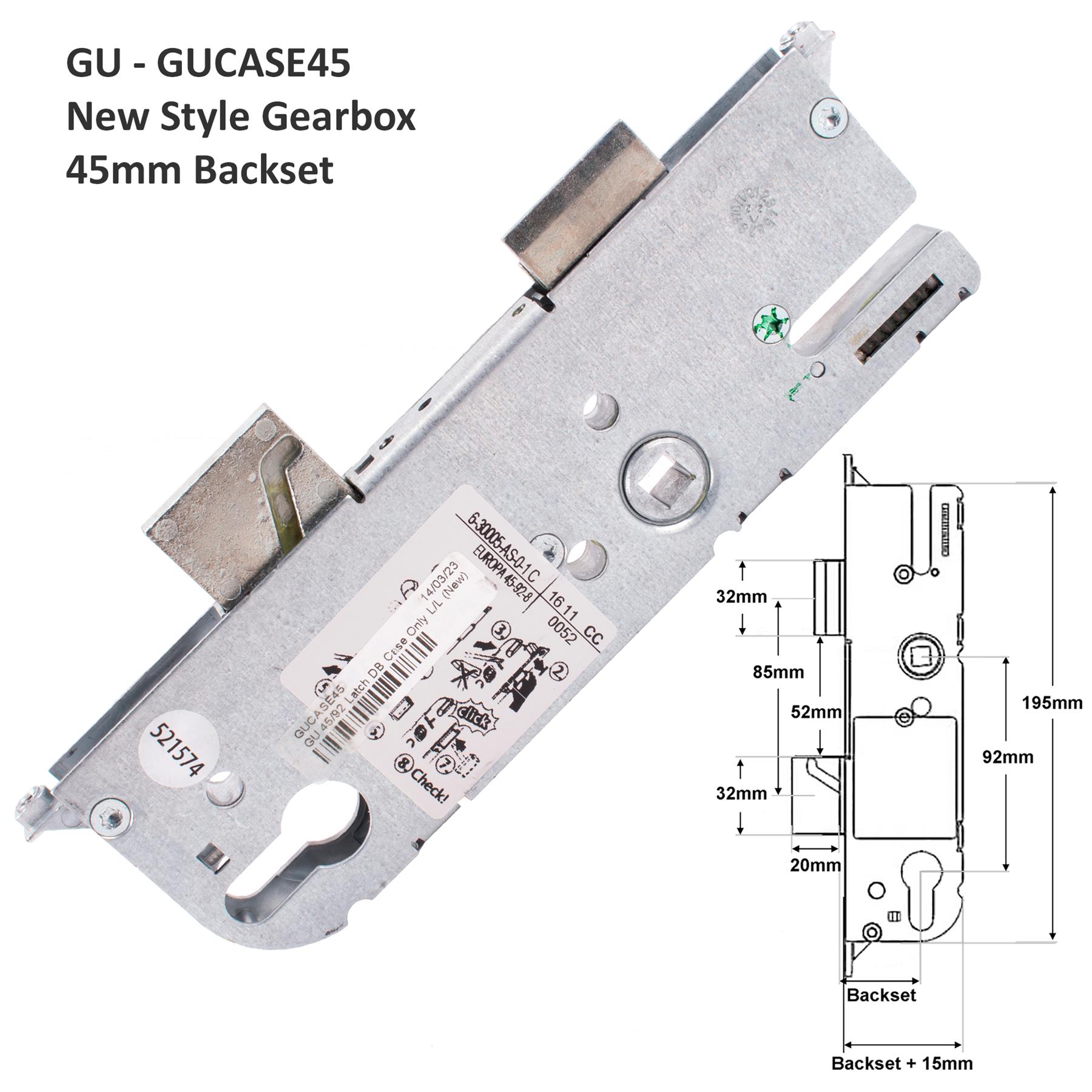 GU Gearbox Door Lock Centre Case New Style Replacement uPVC Mechanism ...