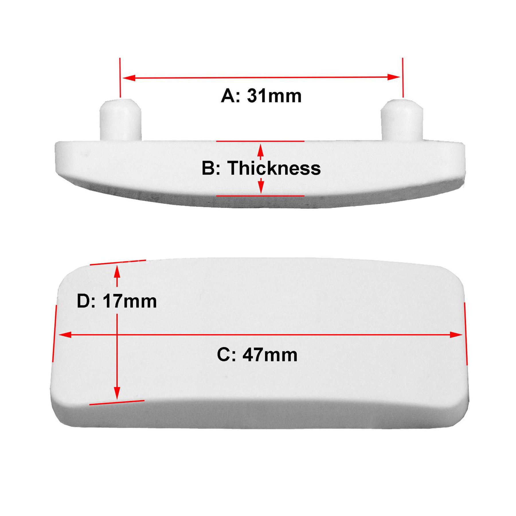 10 x 6mm Cockspur Handle Wedges Strike Plates Locking UPVC Aluminium ...