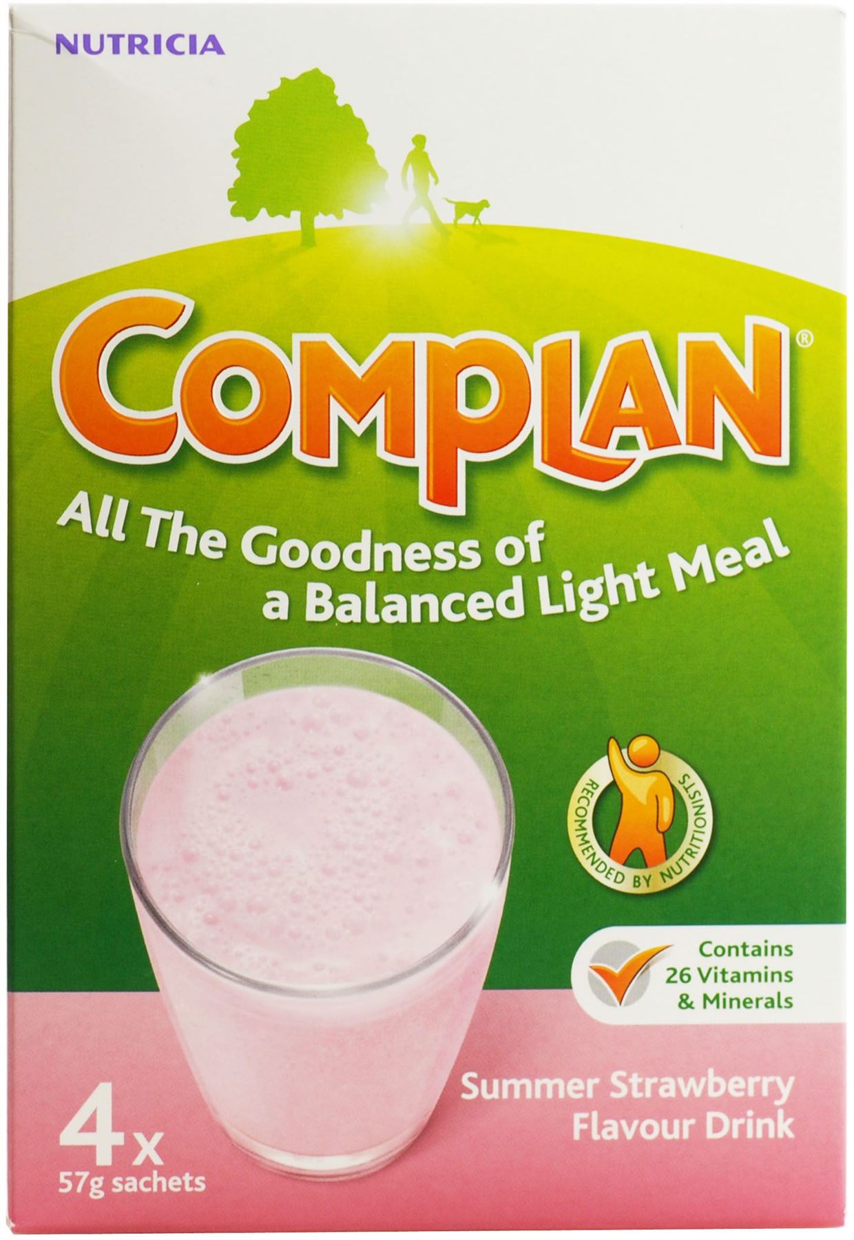 Complan Strawberry Flavour Nutritional Drink - 4 x 57g Sachets ...