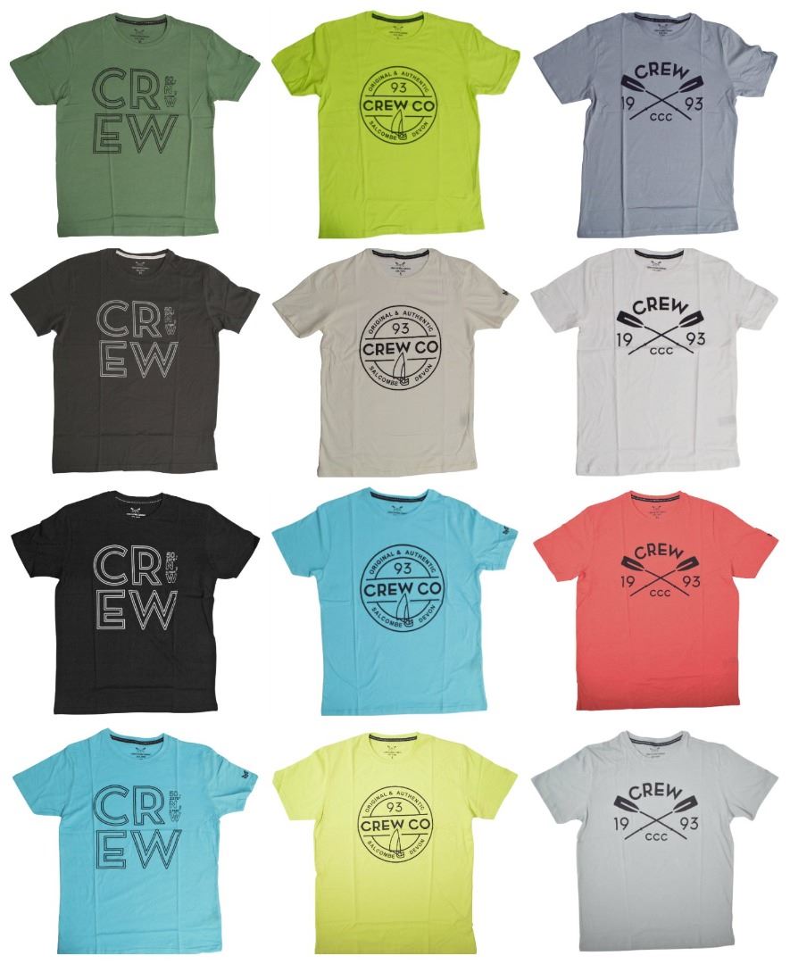 Ex Crew Clothing T-shirt Top Short Sleeve Different Logos Size S M L XL ...