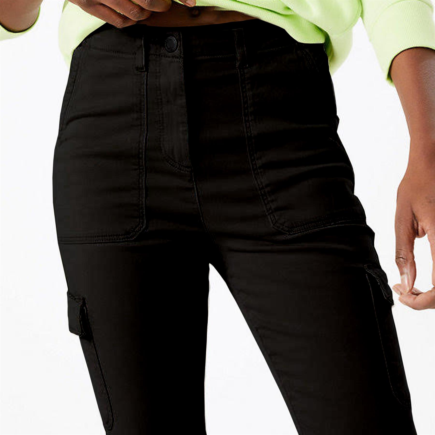 EX M S WOMENS Cargo Trousers Ladies Zip Leg Stretch Chino Pants All