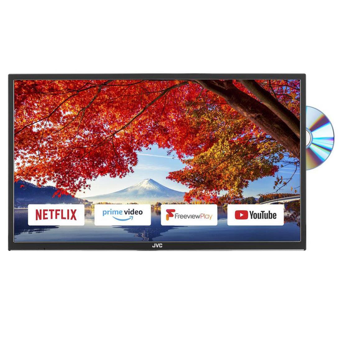 JVC LT-24C695 24" Smart LED TV DVD Combi HD Ready WiFi Freeview HD ...