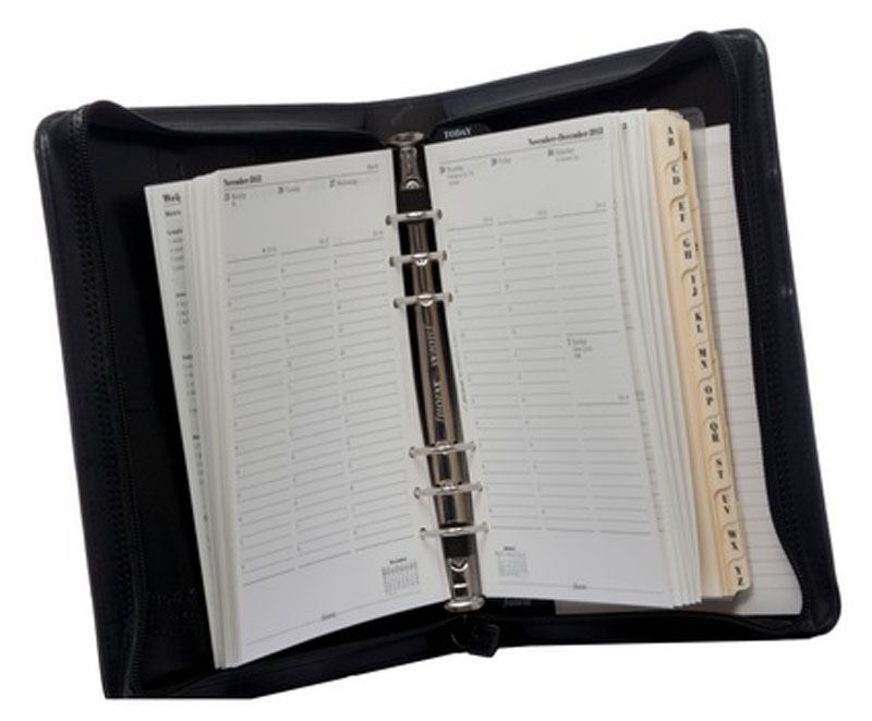 Filofax Metropol A5 Organiser Black Zip Closure Smooth Leather Look PU ...