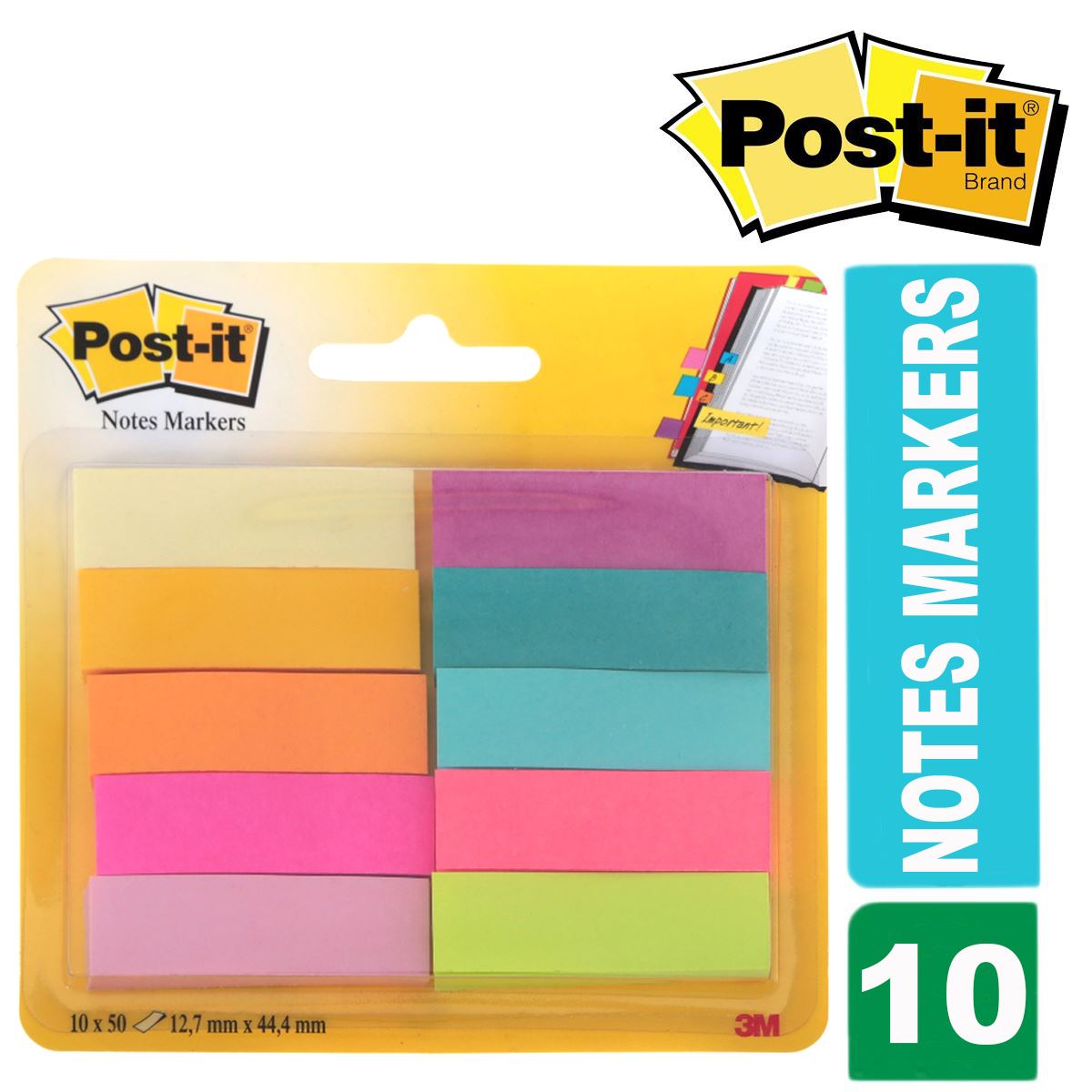 Post-it 670-10AB Notes Markers Assorted Colours 12.7 x 44.4mm Pack Of ...