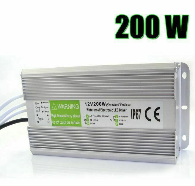 IP67 Waterproof LED Driver 12V DC Transformer 10W-250W Power Supply For ...