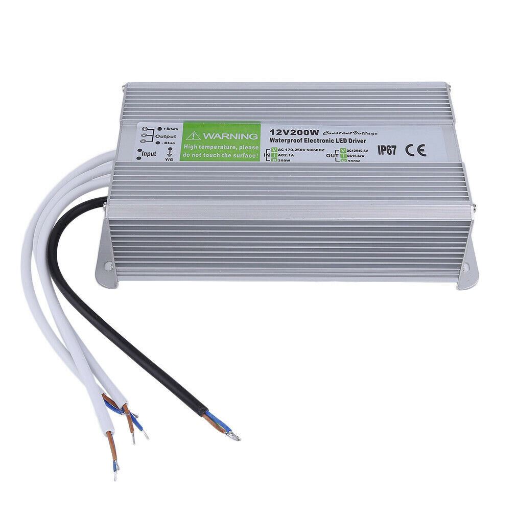 IP67 Waterproof LED Driver 12V DC Transformer 10W-250W Power Supply For ...