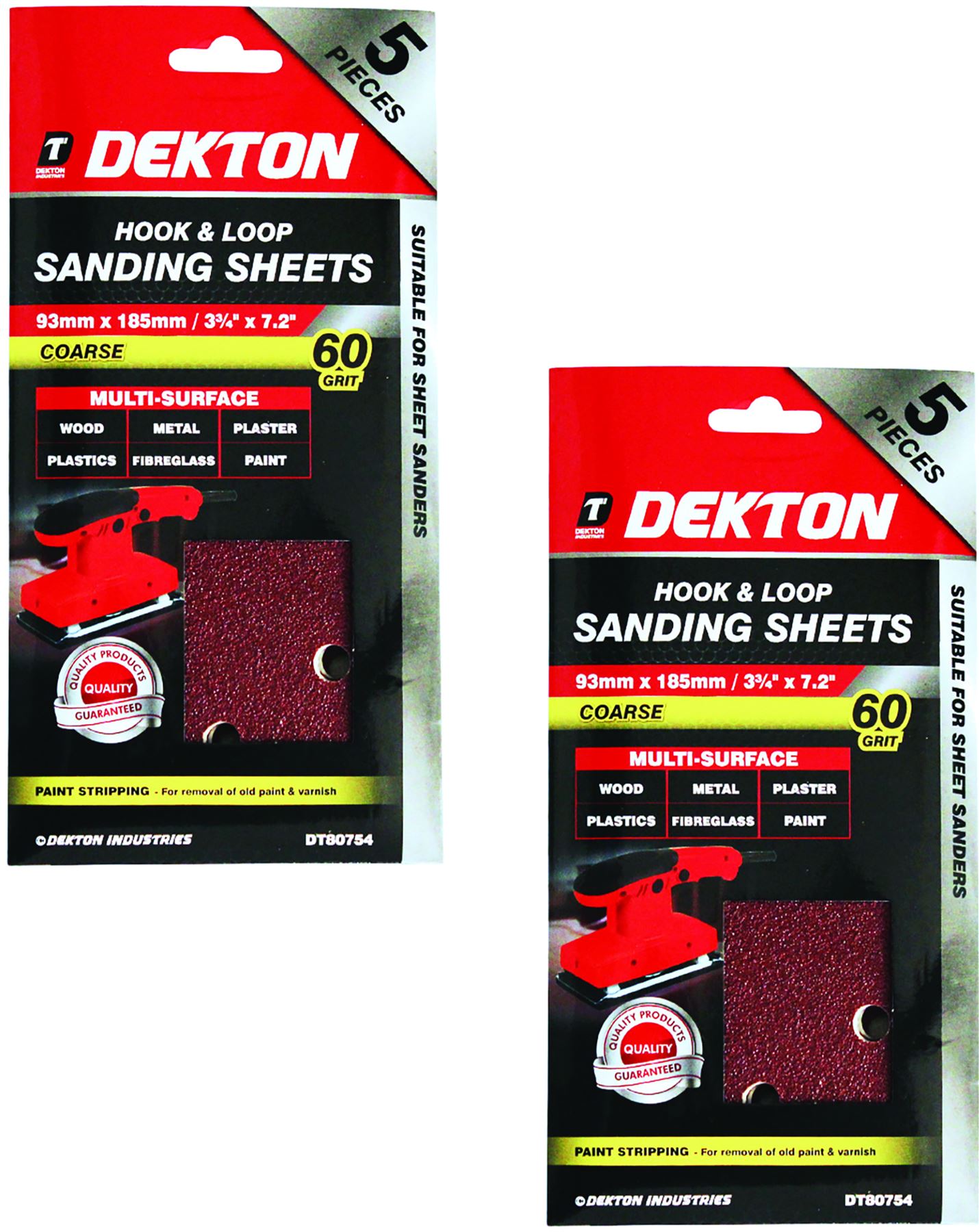 Dekton 1/3 Sanding Pads Rectangular Sheets 40 60 80 120 Or Mixed Grit ...