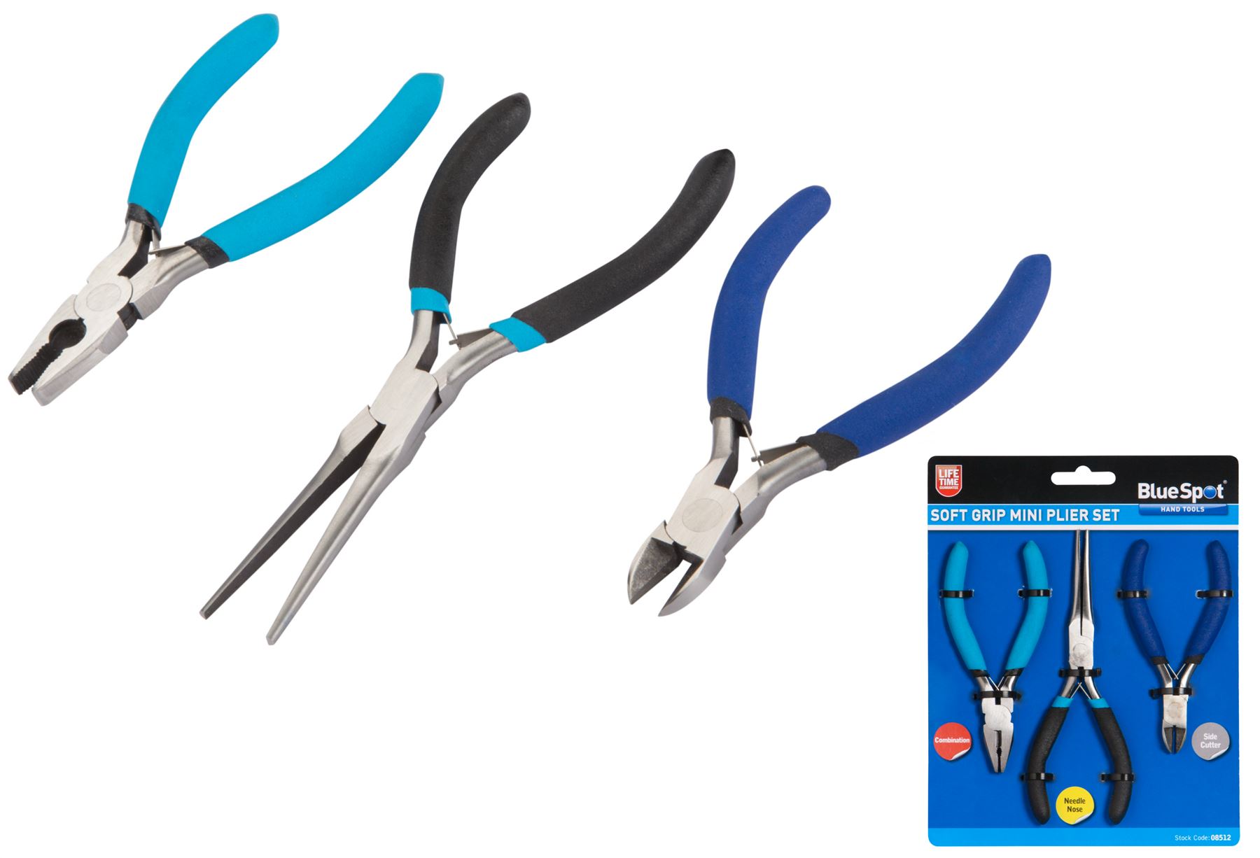 BlueSpot 3pc Mini Miniature Plier Set Combination Needle Nose Wire ...