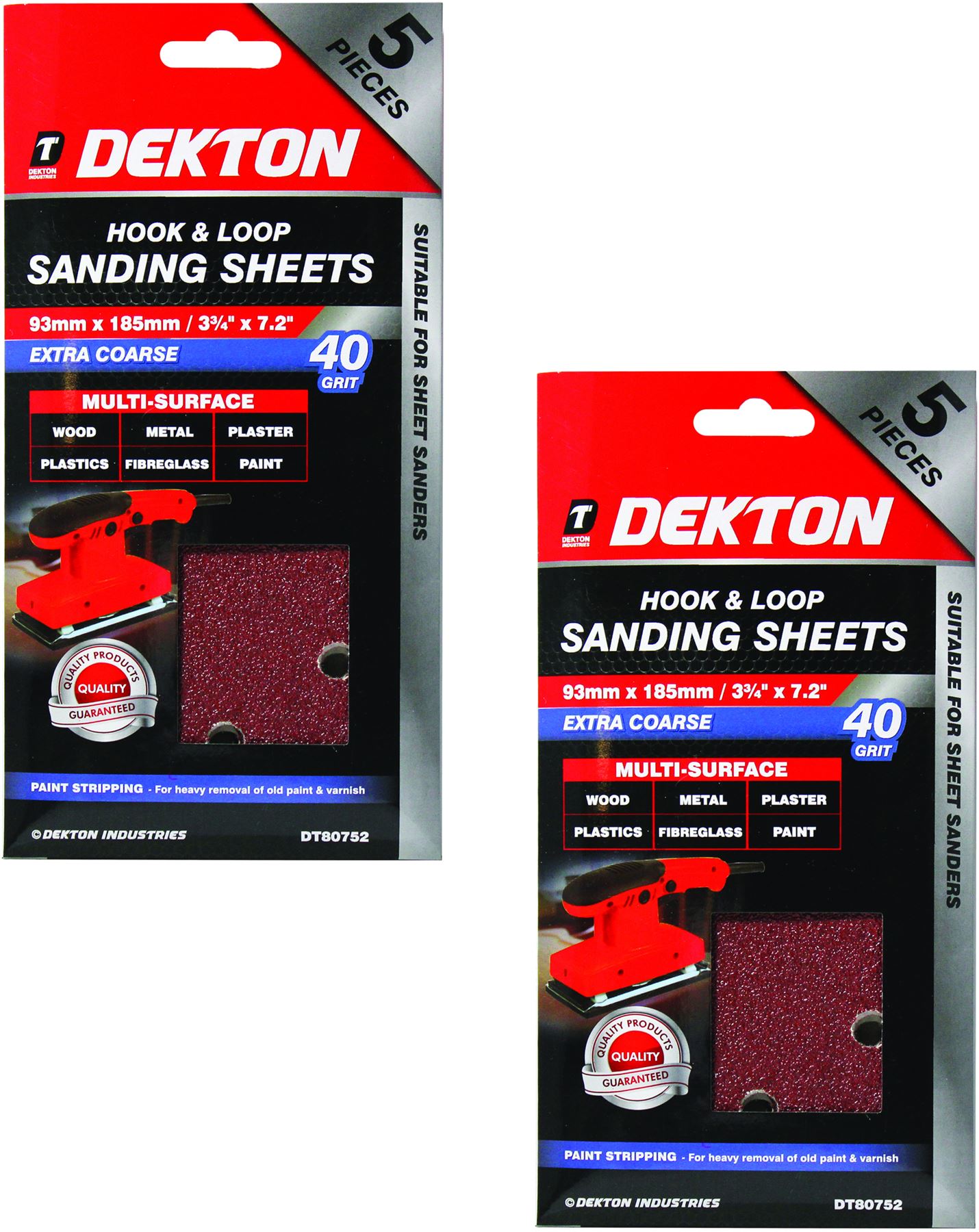 Dekton 1/3 Sanding Pads Rectangular Sheets 40 60 80 120 Or Mixed Grit ...
