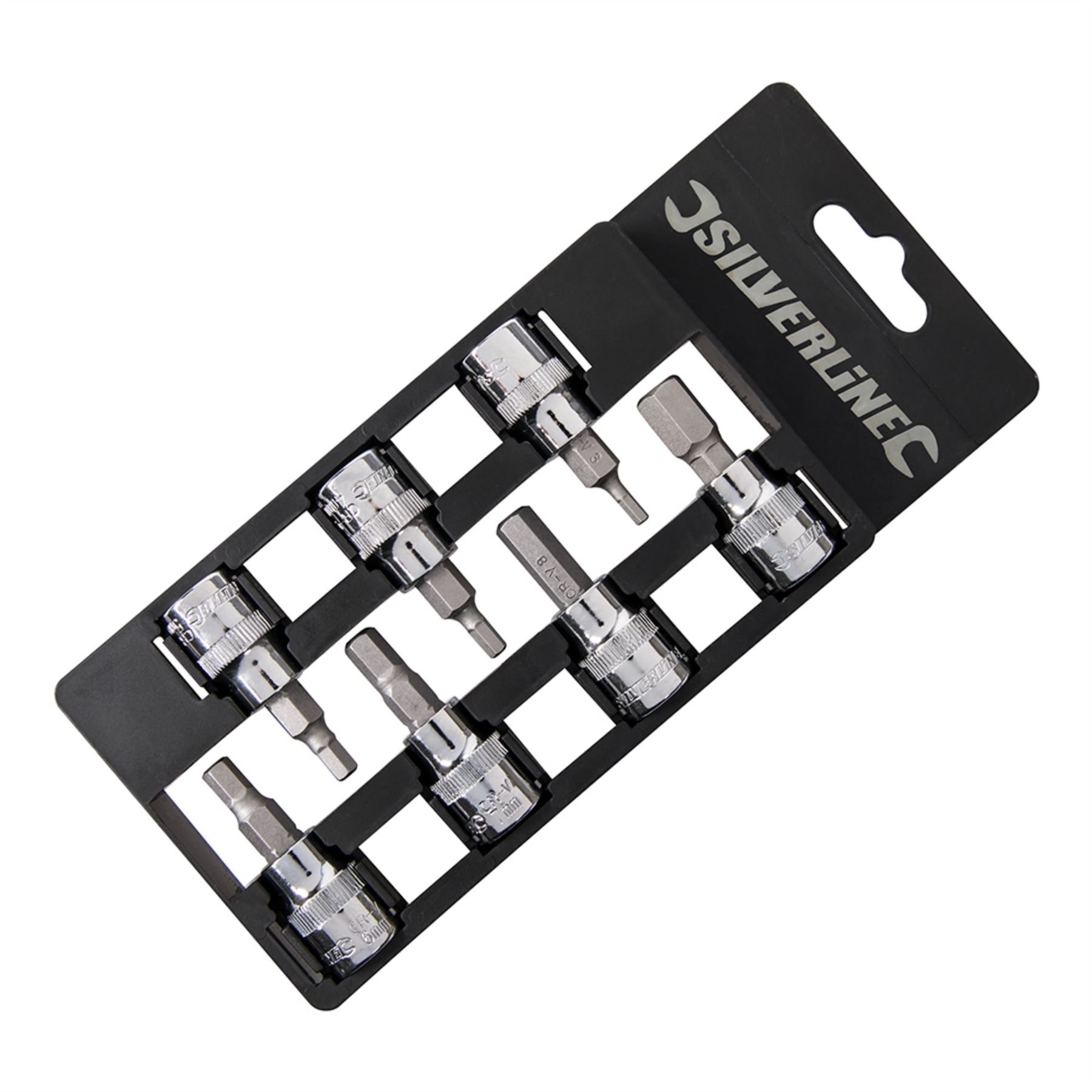 Silverline Metric Allen Hex Key Bit Set 3/8" Socket Set Drive 7pce ...
