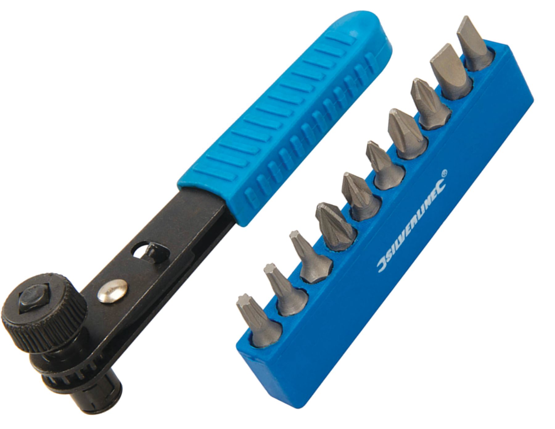 Silverline 11pc Offset Ratchet Screwdriver Bit Set Pozi Philips Torx ...