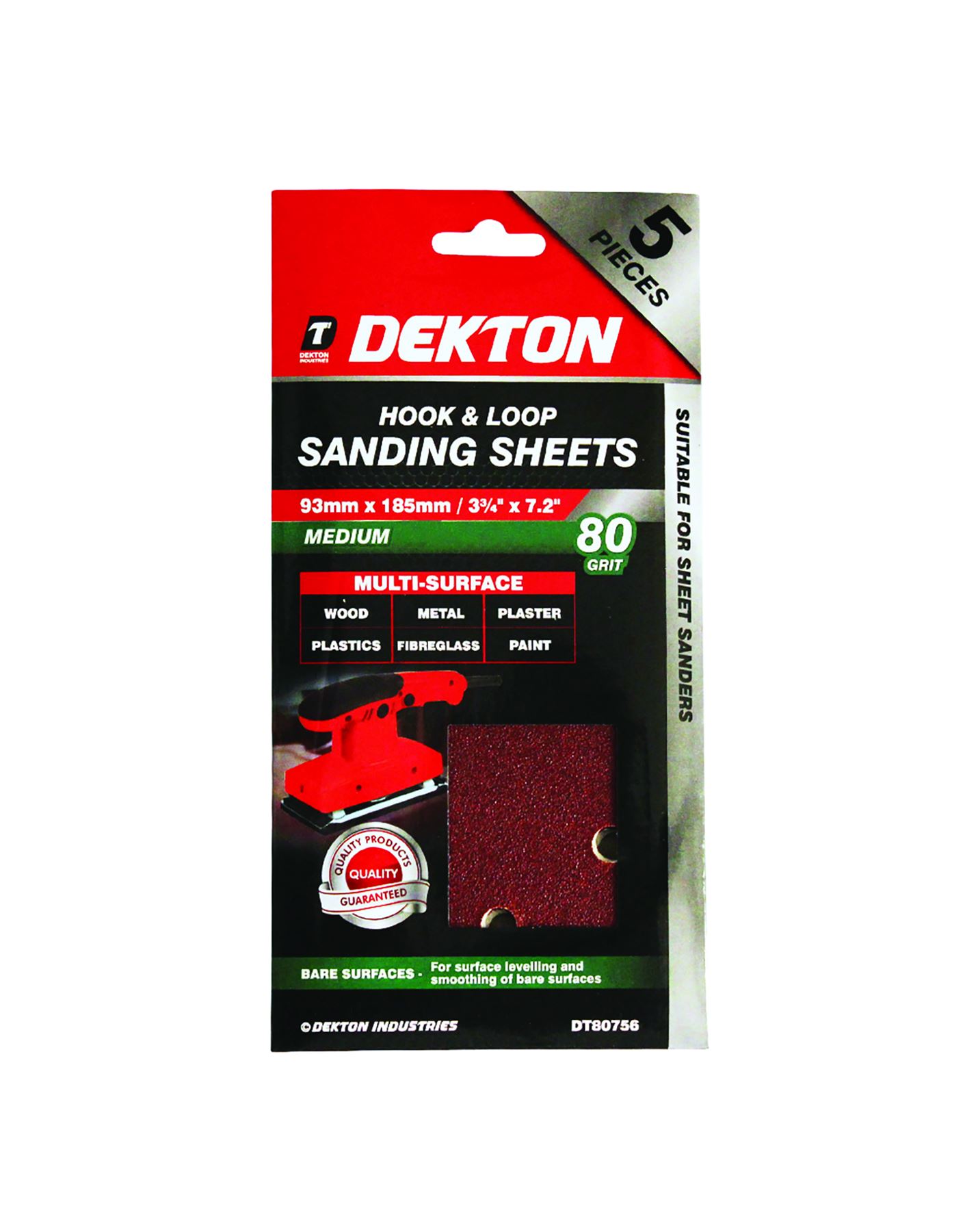Dekton 1/3 Sanding Pads Rectangular Sheets 40 60 80 120 Or Mixed Grit ...