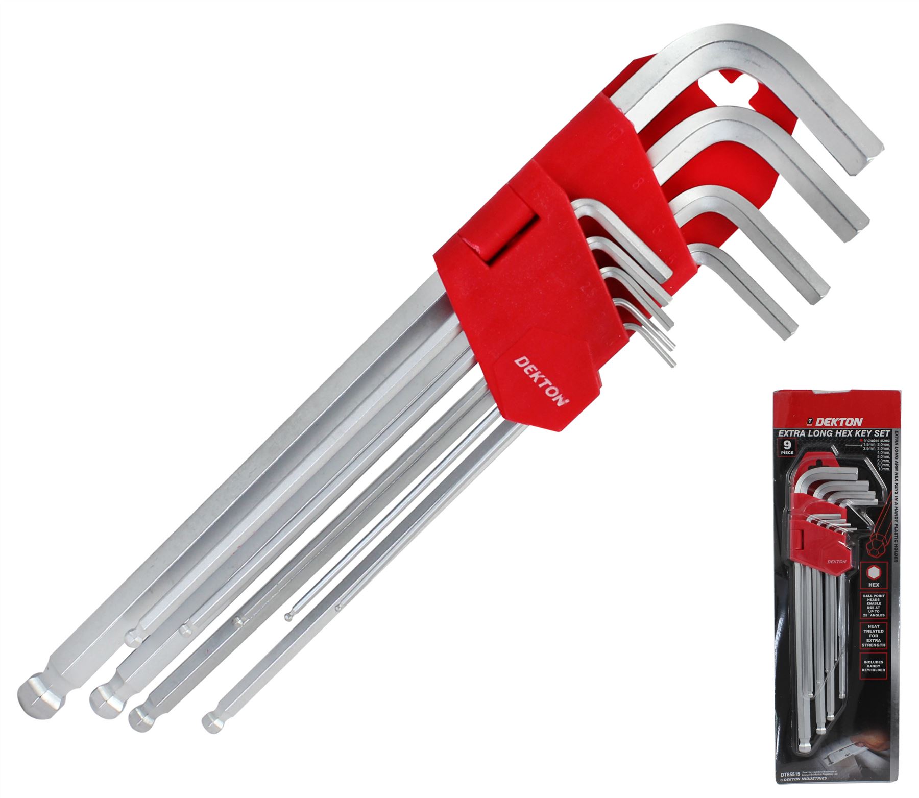 Dekton Extra Long Metric Ball Point Hex Allen Key Set Allan Alan 1 5