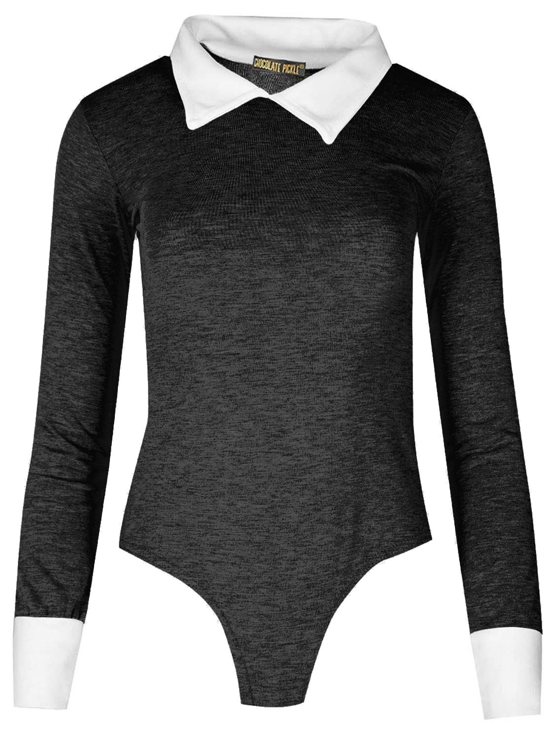 New Ladies Long Sleeve Peter Pan Collar Leotard Bodycon Top EBay new-ladies-long-sleeve-peter-pan-collar-leotard-bodycon-top-ebay