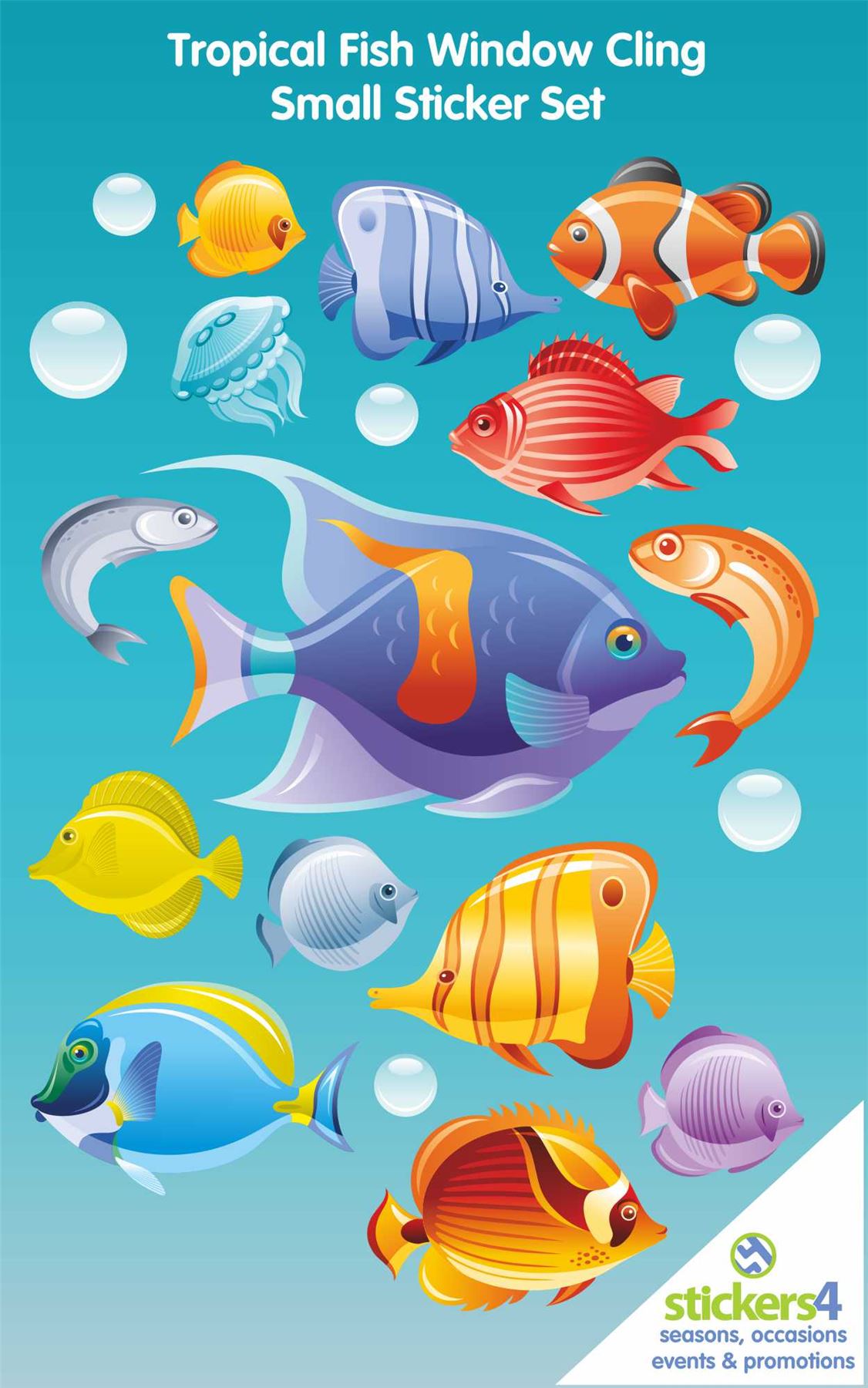 Tropical Fish Double-Sided Window Cling Stickers | eBay