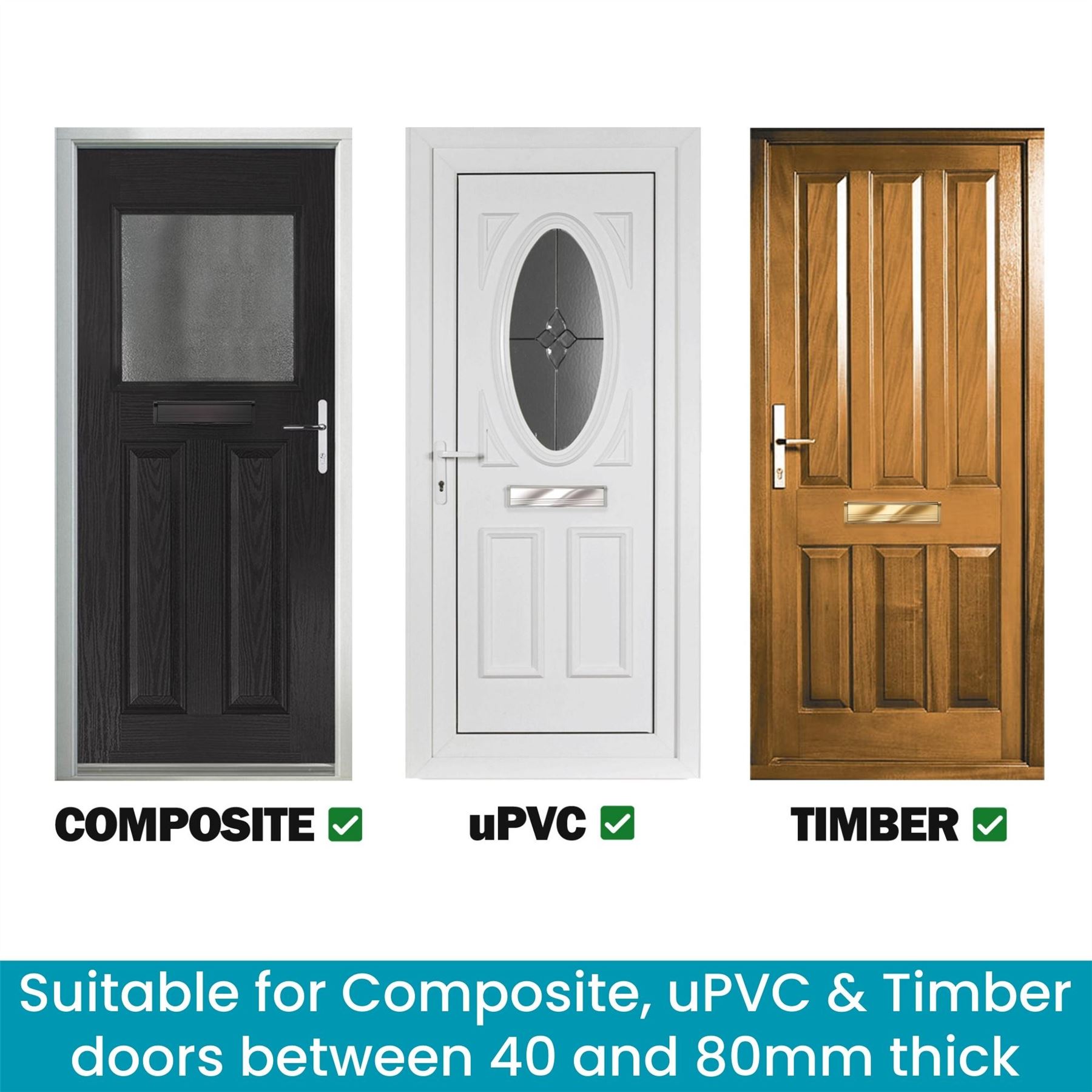 12" Door Letter Box, 30cm Letterbox, Draught Excluder, uPVC Wood ...