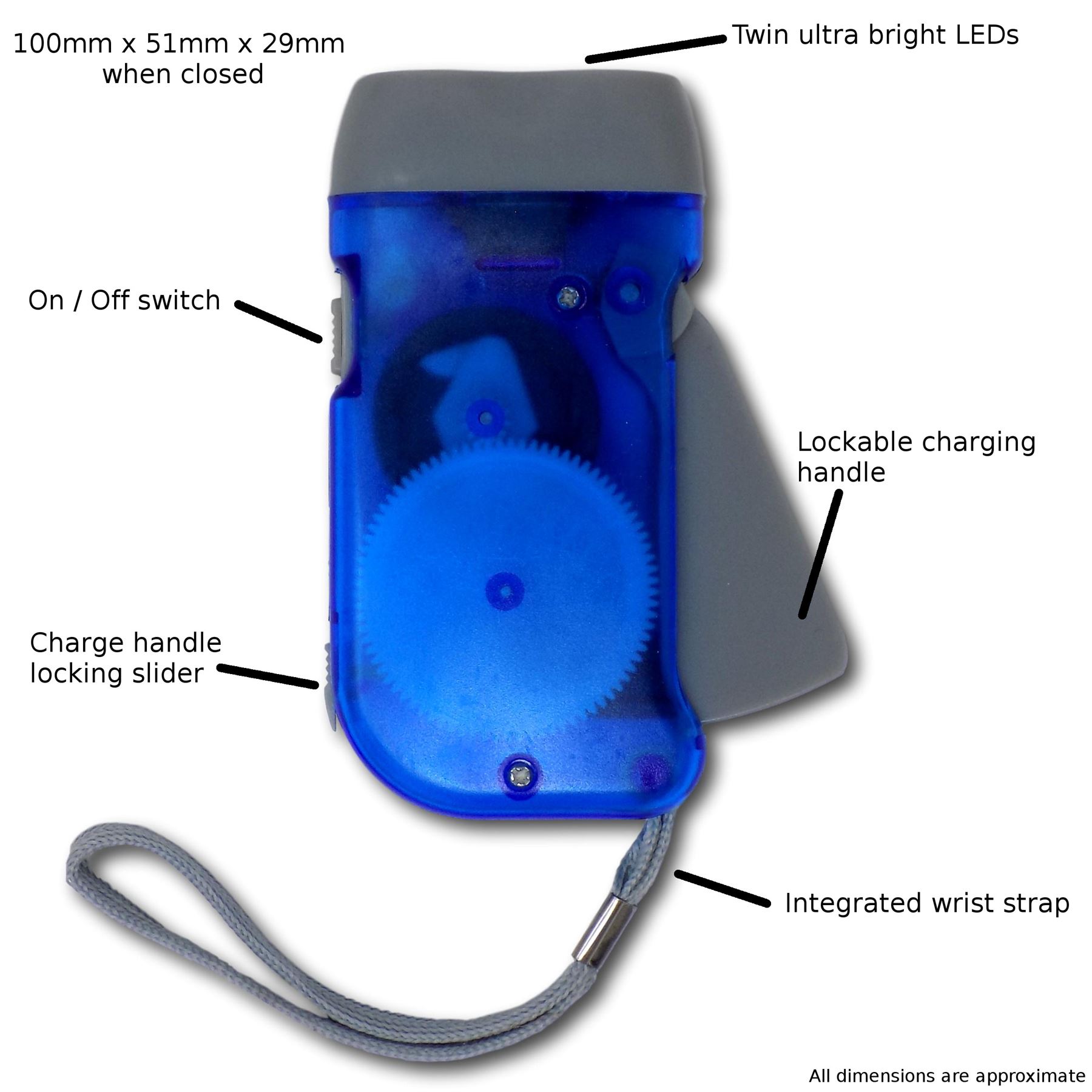 Wind Up Hand Press Crank Dynamo Rechargable LED Camp Emergency ...