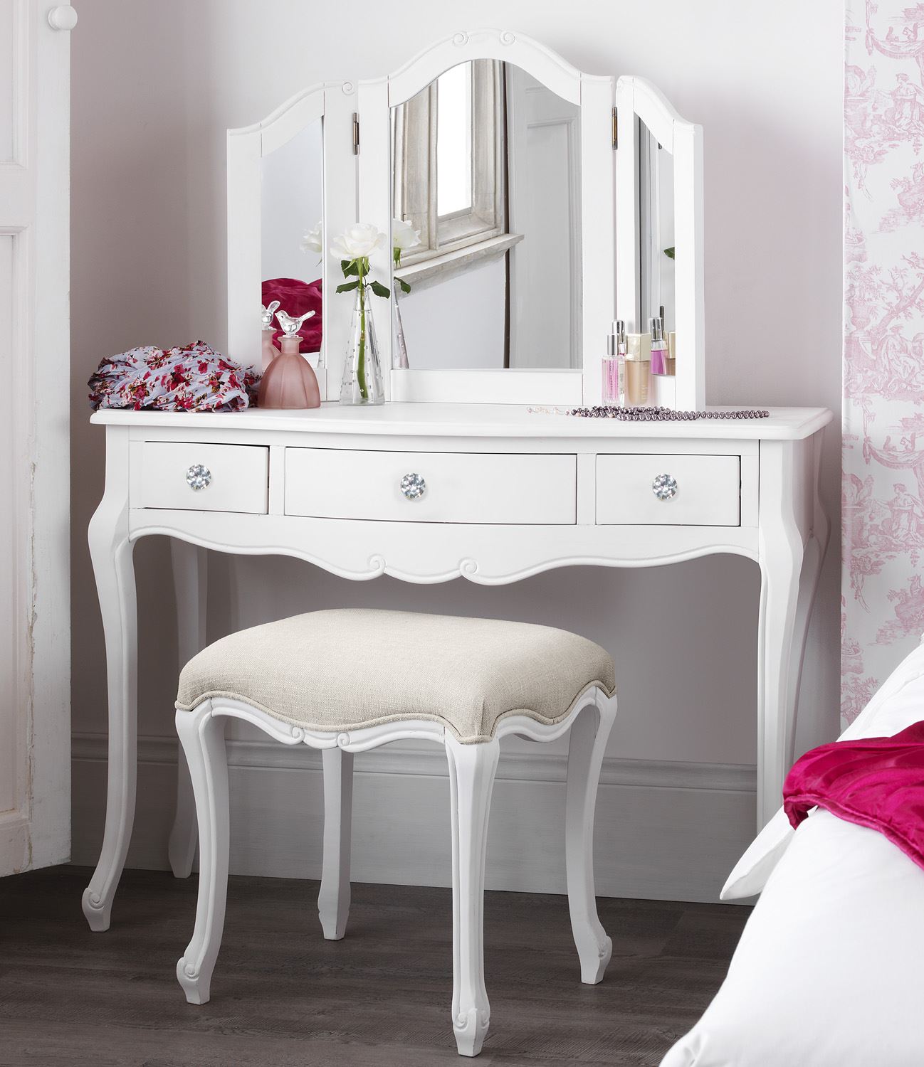 Dressing Table Set French Vanity Table Mirror Stool JULIETTE Bedroom ...