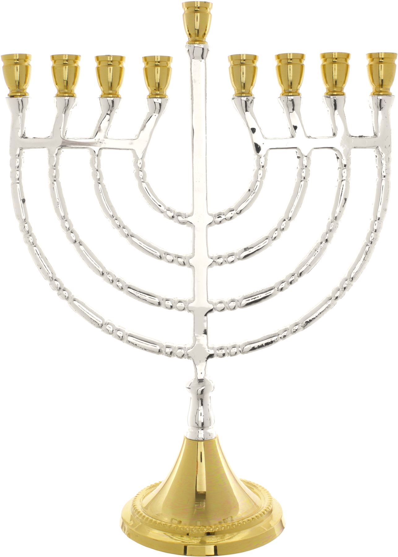 9 Branch Hanukkah Menorah Harp Design 20.5cm Chanukah Menora Jewish ...
