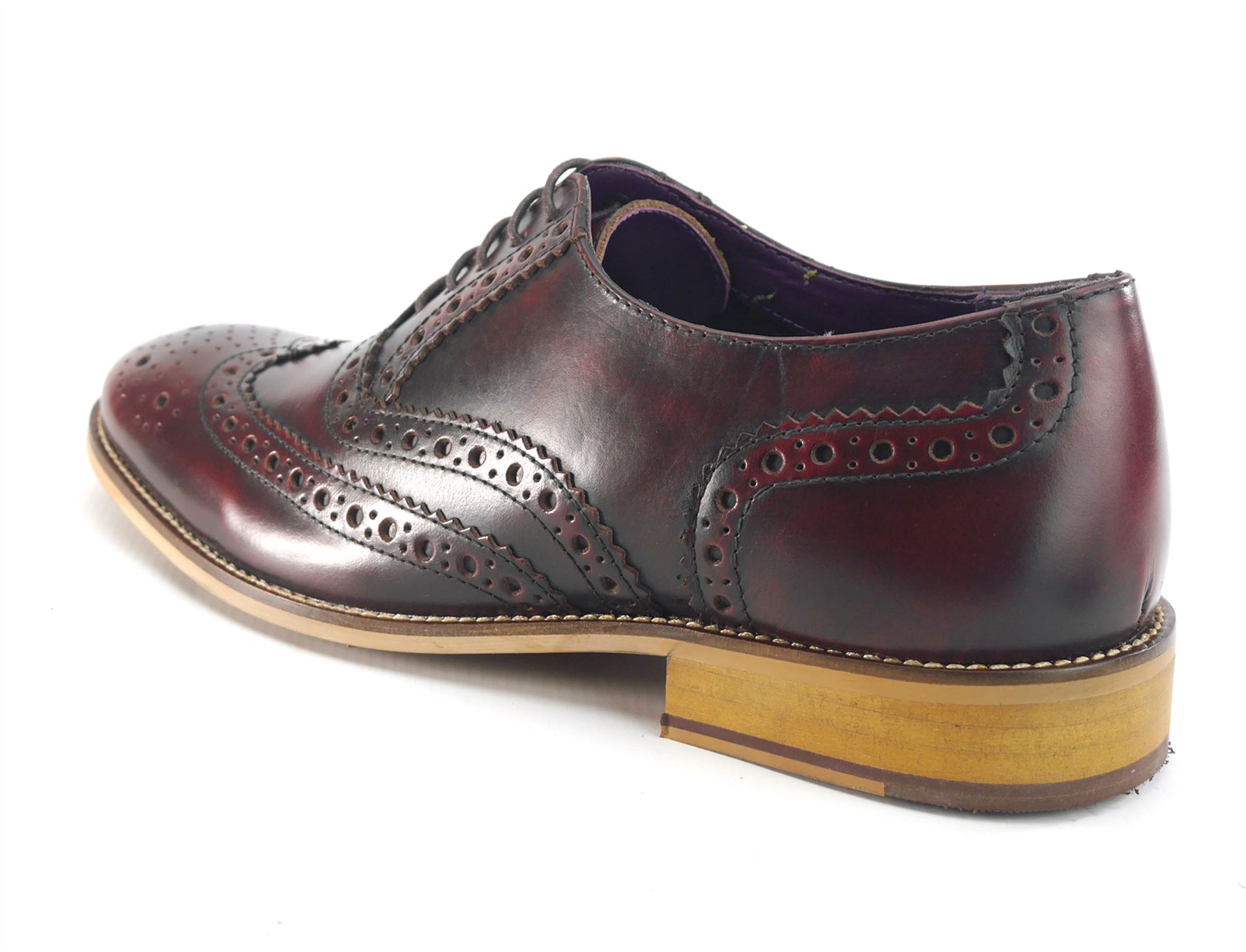 Mens Leather Brogue Lace Up Wingtip White Tan Black Two Tone Gatsby ...