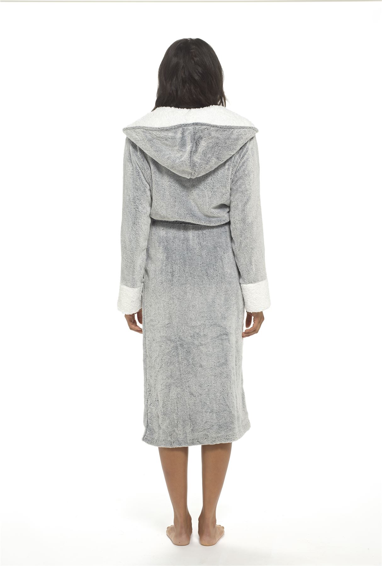 Ladies Hooded Fleece Robes Winter Super Soft Luxury Warm Cosy Dressing ...