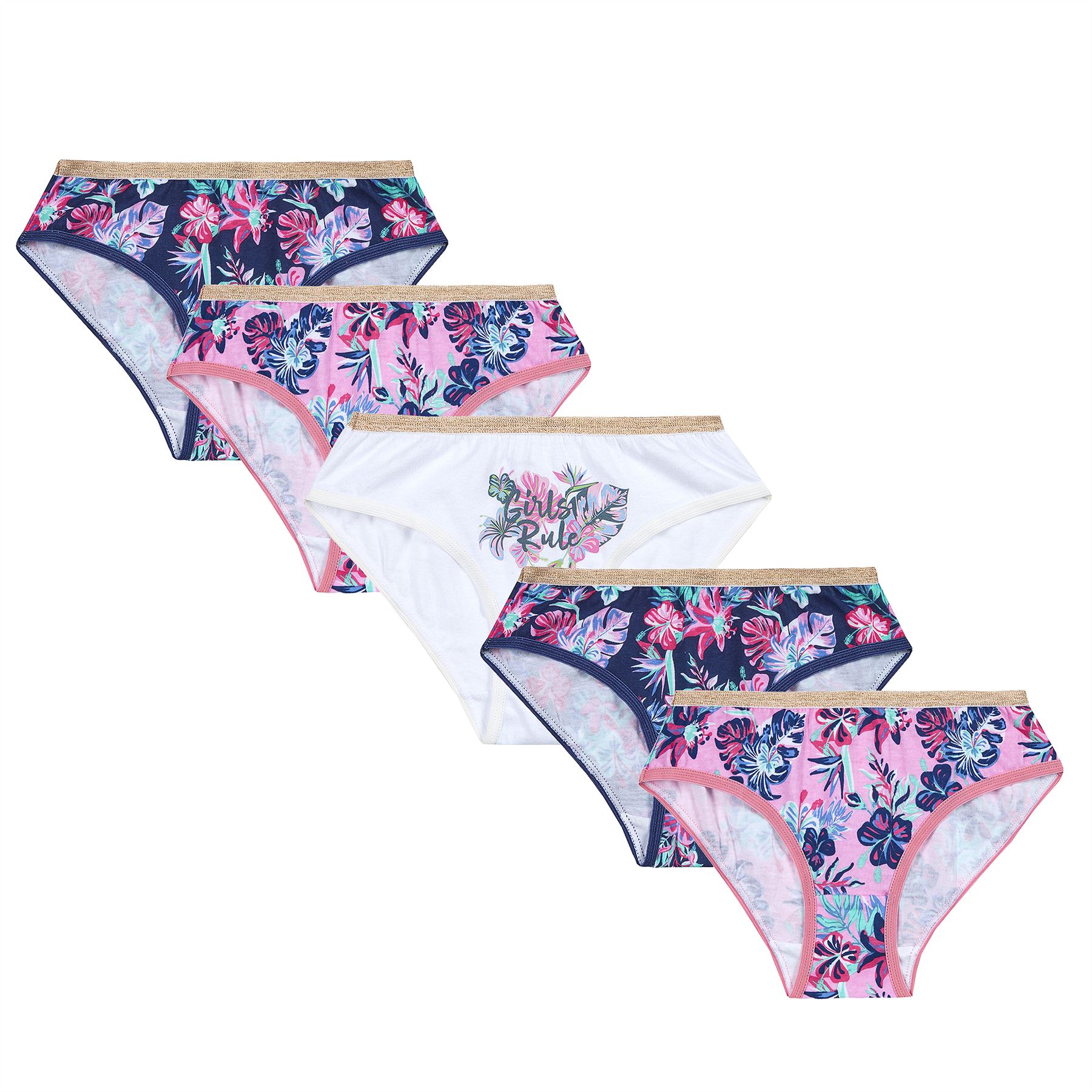 5 Pairs Infants Girls Kids 100% Cotton Briefs Knickers Underwear 2-13 ...