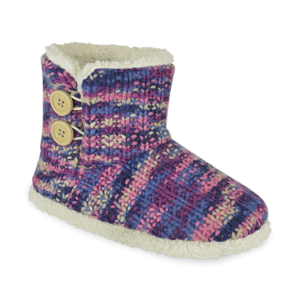 Womens Ladies Soft Warm Comfy Fleece Lined Bootie Boot Slippers UK Size ...