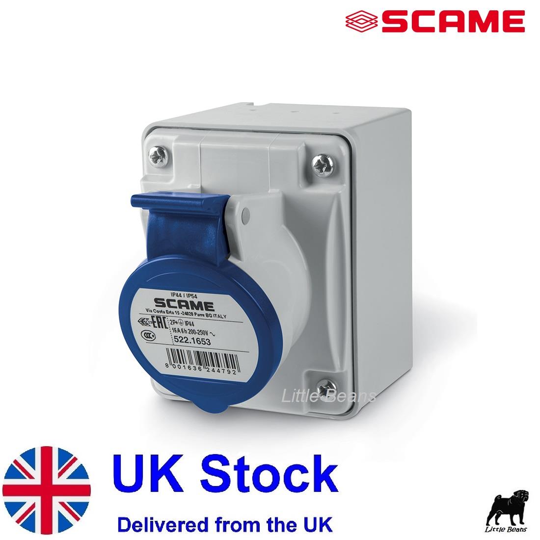 Garage Hook Up Socket 16A 240V Waterproof IP44 Caravan Motorhome ...