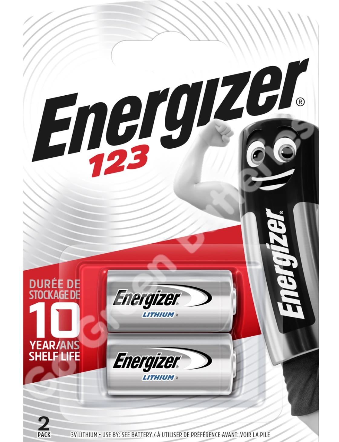 2 x Energizer CR123A CR123 123 3v Lithium Photo Battery 7638900168495 ...