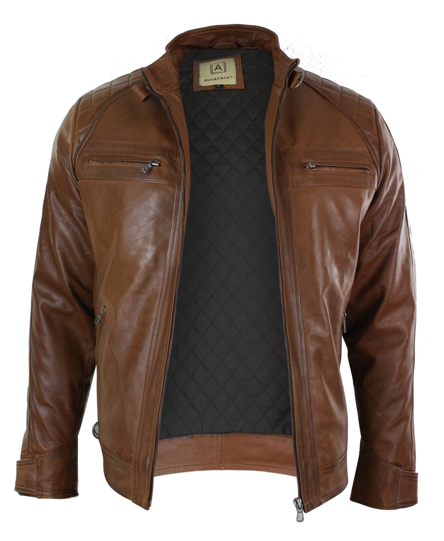 Herrenjacke 100 Echtleder Biker Stil Retro Weiches Leder L ssig EBay
