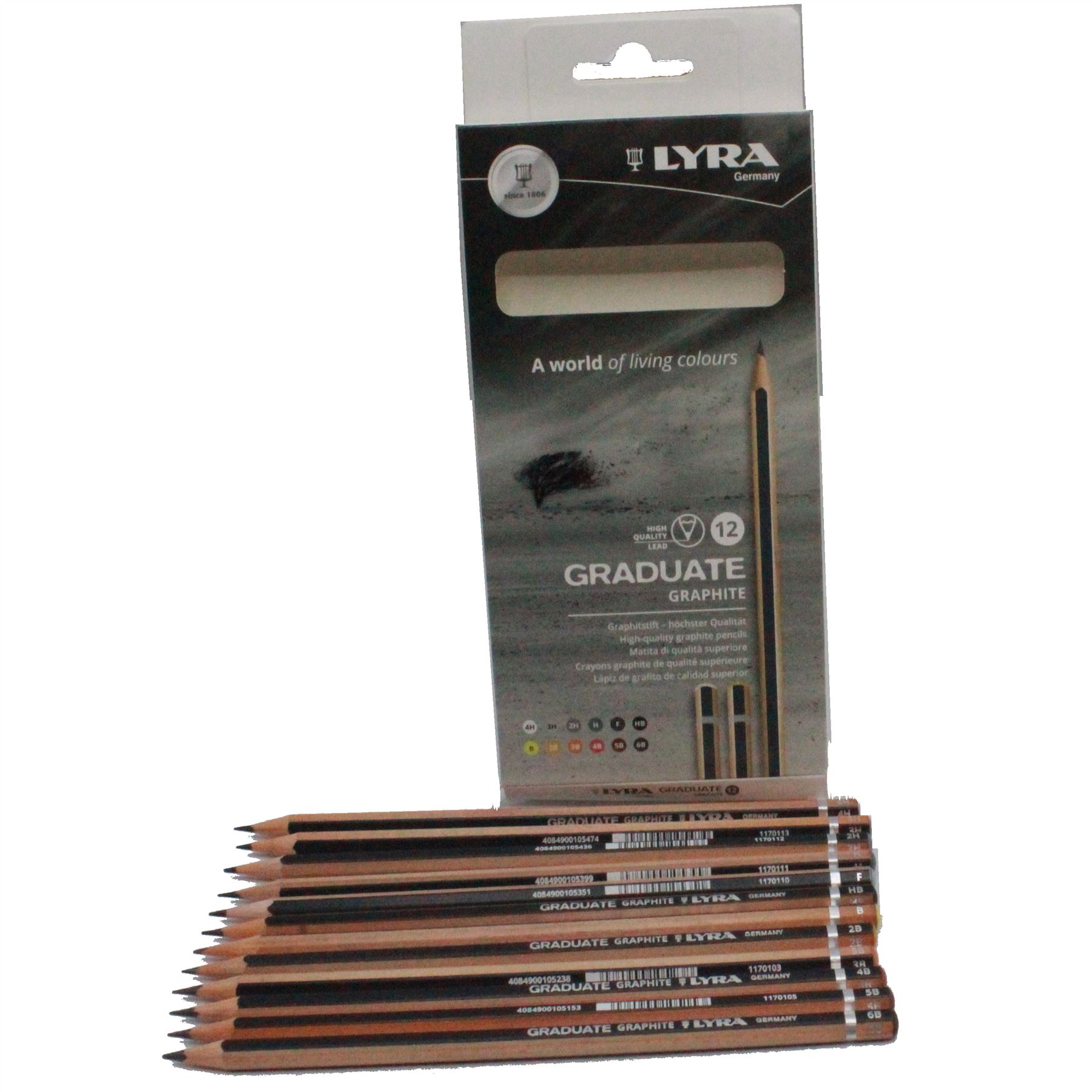 Lyra pencils set graduate graphite pencil box 12 pcs 4h 6b | eBay