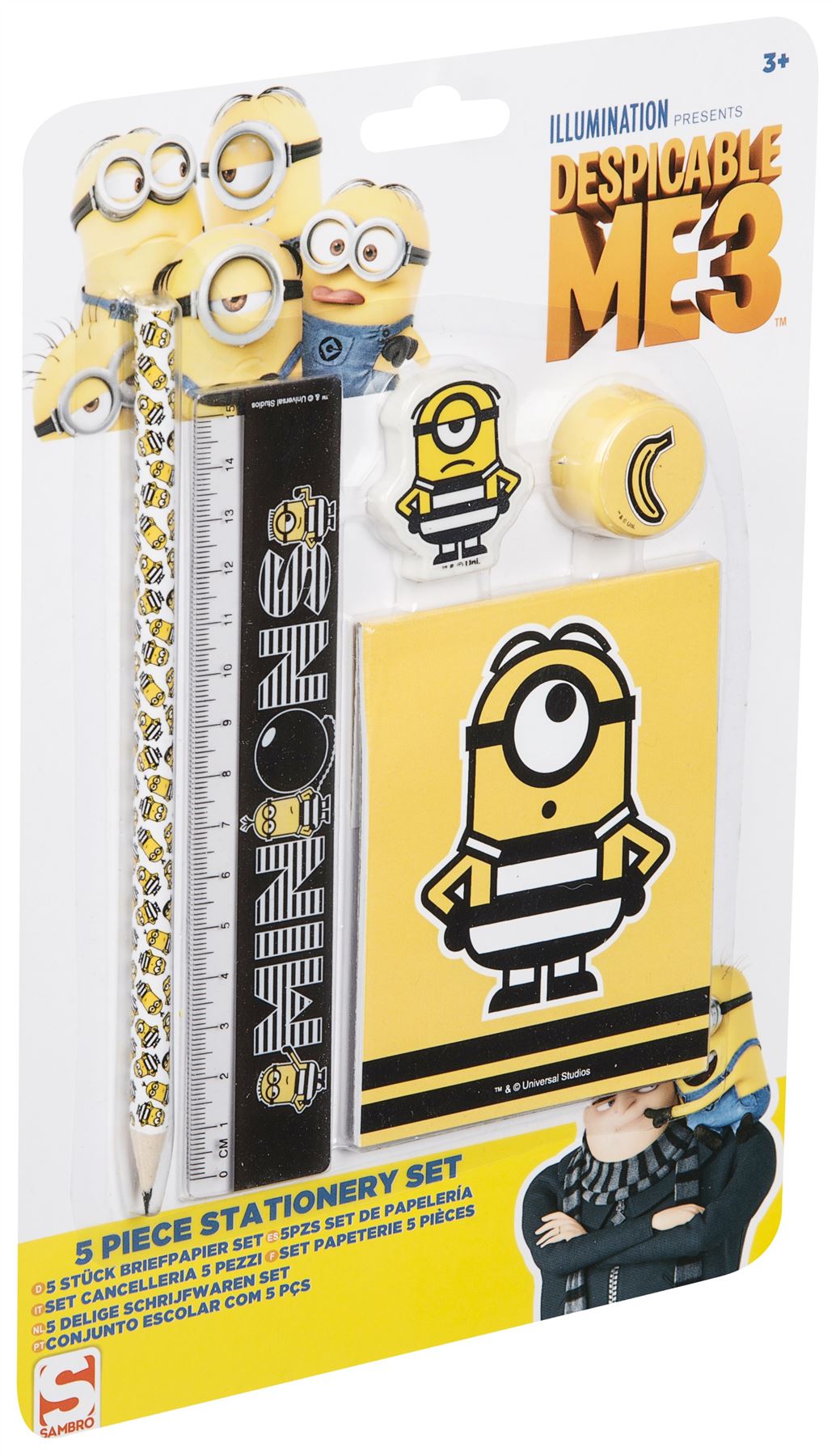 5 Item MINIONS Stationery Set with Pad DESPICABLE ME 3 Minion School ...