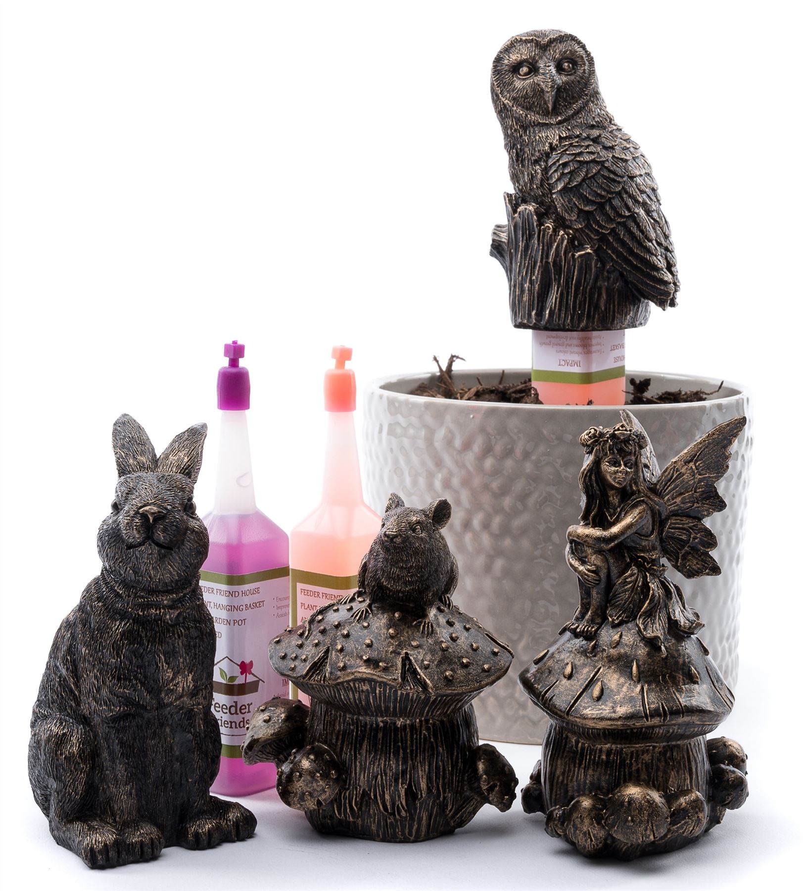 Feeder Friend Mouse Toadstool Pot Ornament & Plant Food Drip Planter ...