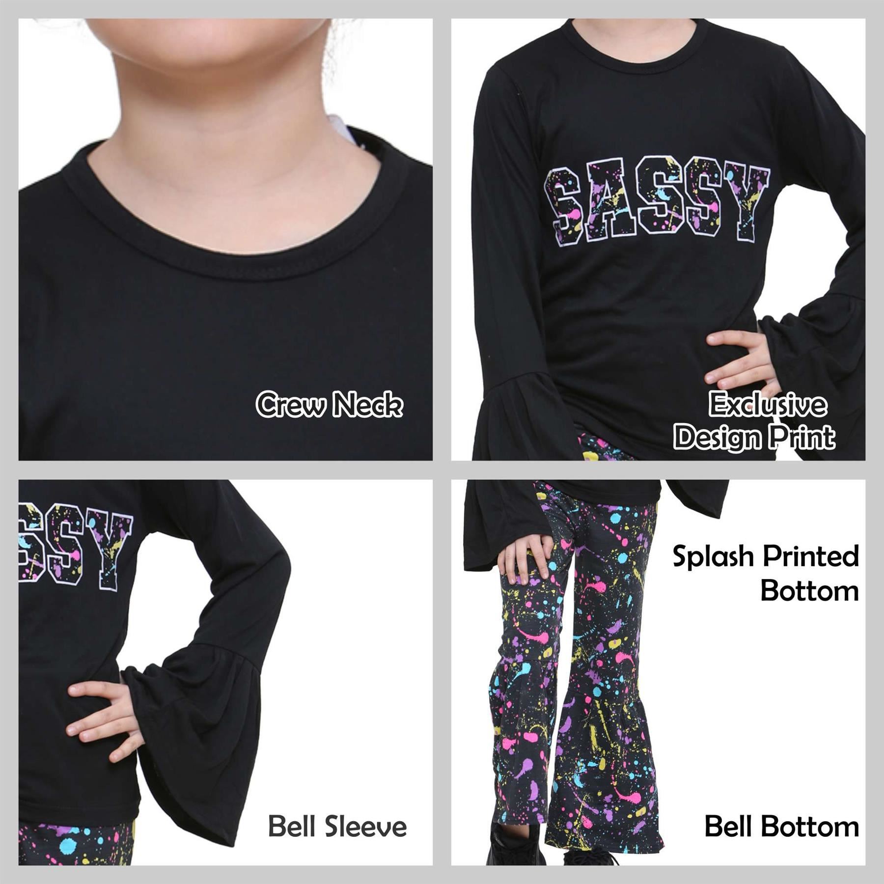 Kids Girls Top LOVE T Shirt & Splash Print Fashion Legging Set Age 7-13 ...