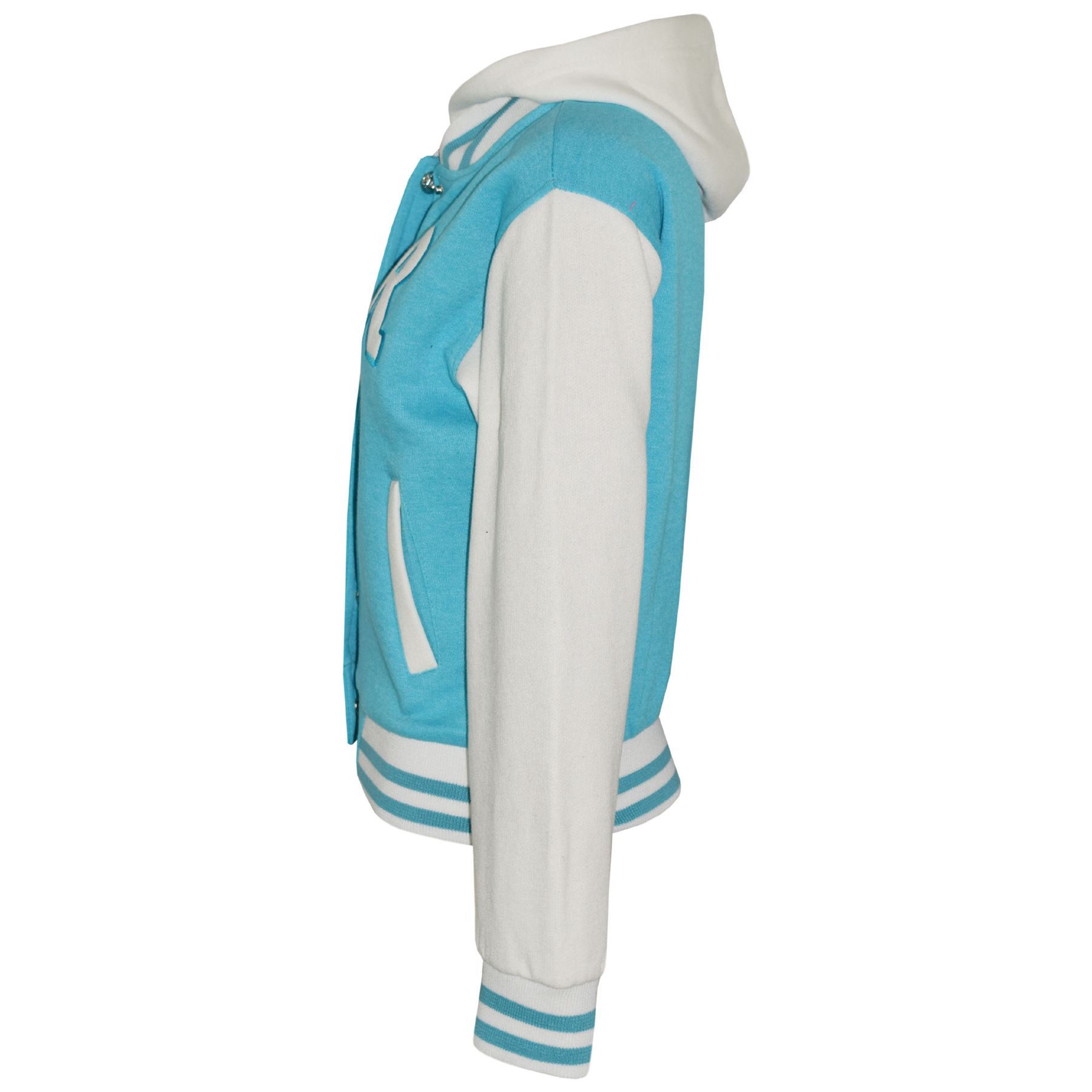 Kids Baseball Hooded Aqua R Fashion NYC FOX Jacket Varsity Coat Girls 2 ...