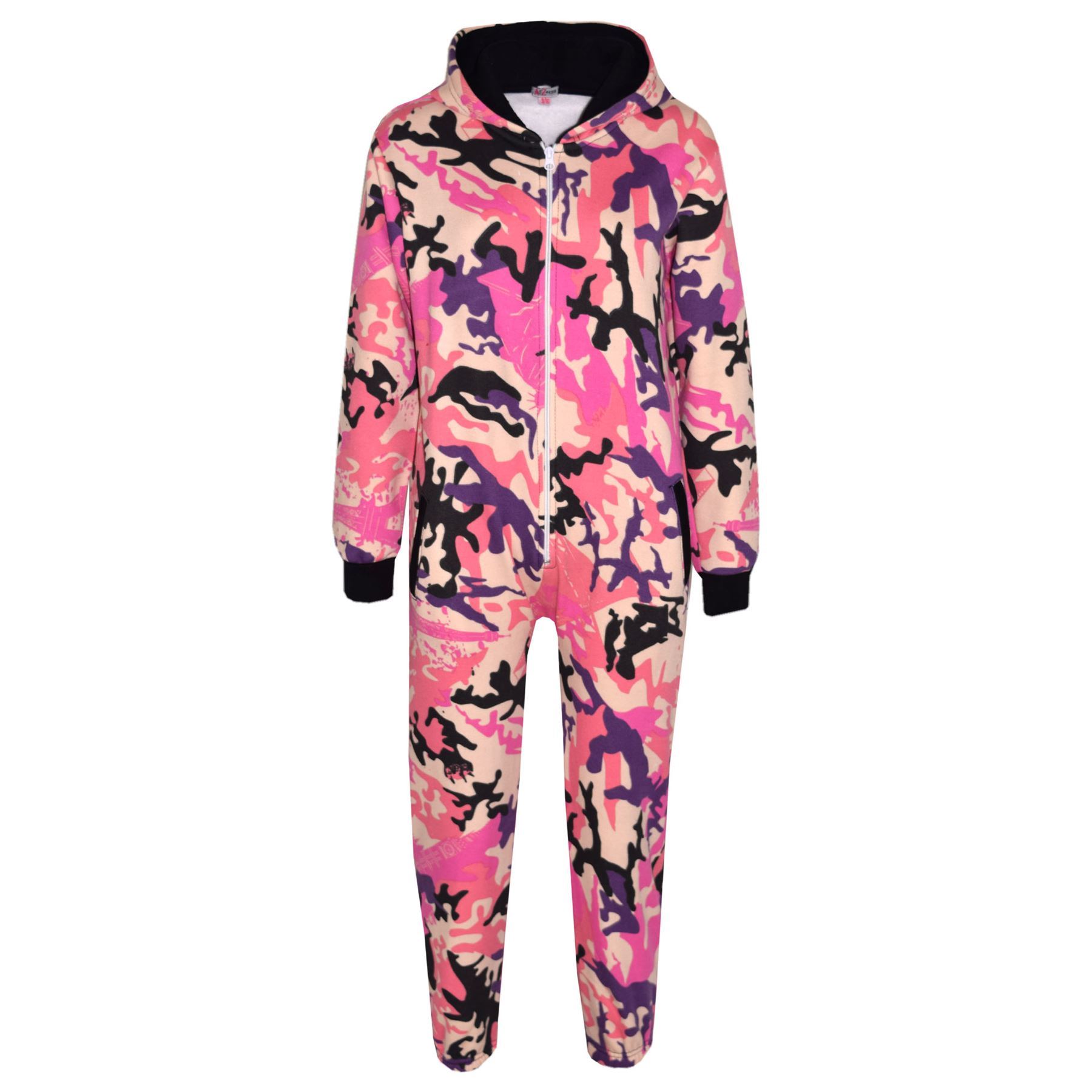 Girls Boys Fleece Camouflage Baby Pink A2Z Onesie One Piece All In One ...