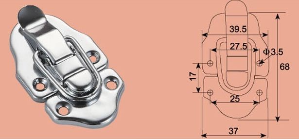 CASE TOGGLE CATCH LOCK SUITCASE BOX TRUNK LATCH CLASP CHROME 3 SIZES ...