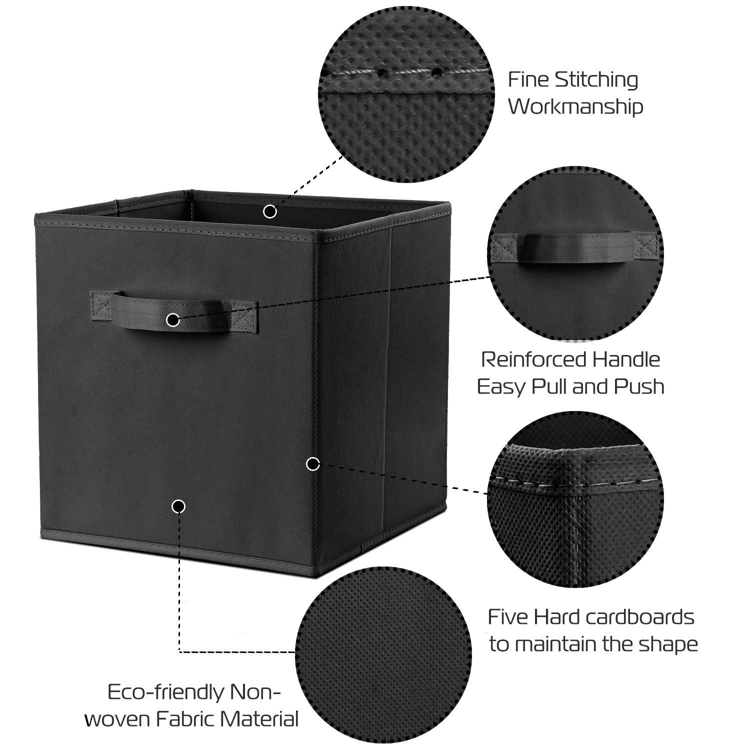 6 x Foldable Canvas Storage Folding Box Collapsible Fabric Cubes Toys ...