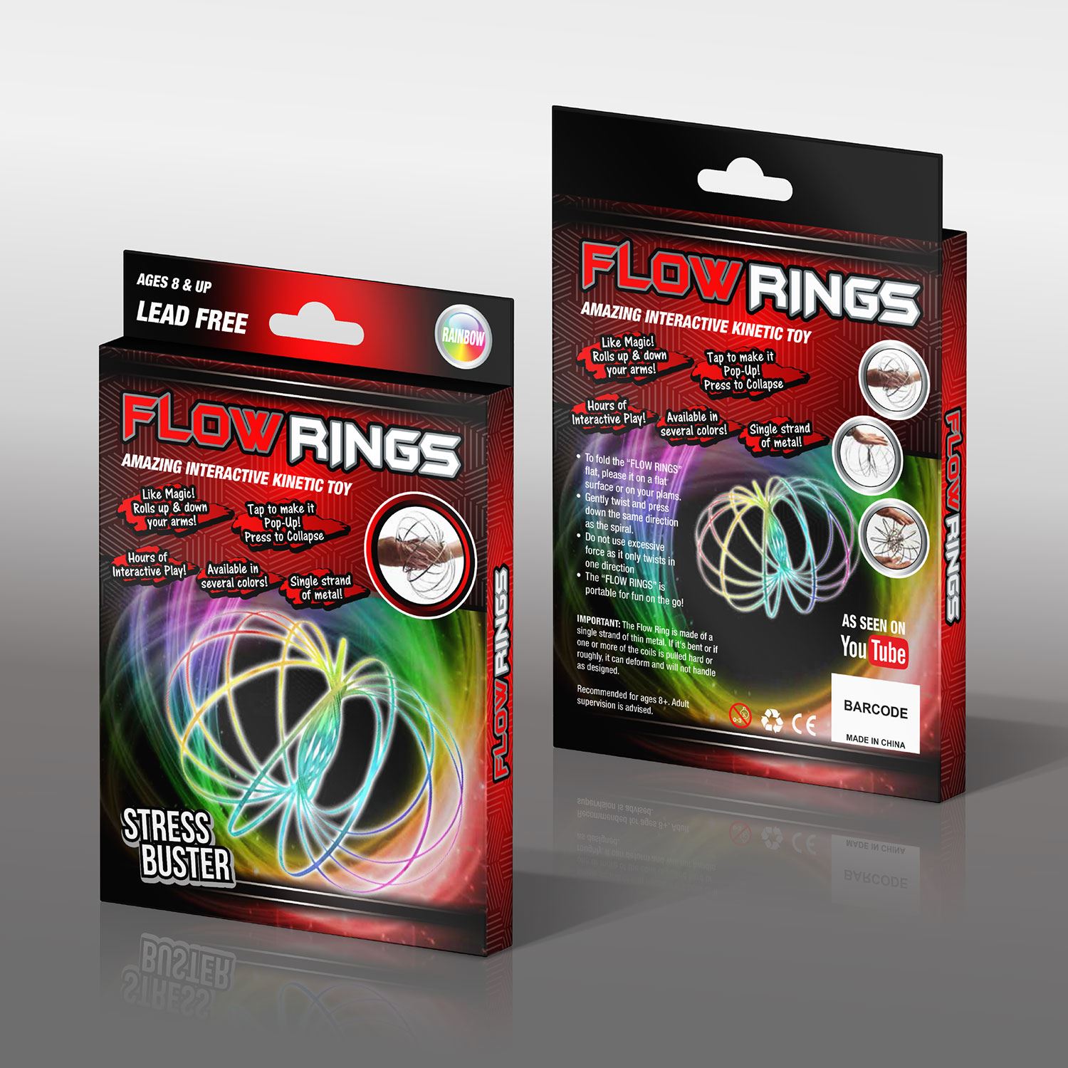 Rainbow Magic Flow Ring Toys Kinetic Spring Infinity Arm Slinky Juggle ...