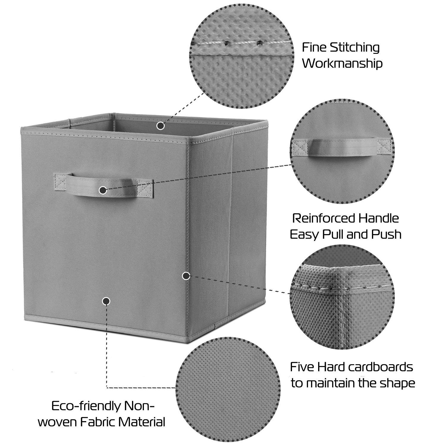 6 x Foldable Canvas Storage Folding Box Collapsible Fabric Cubes Toys ...