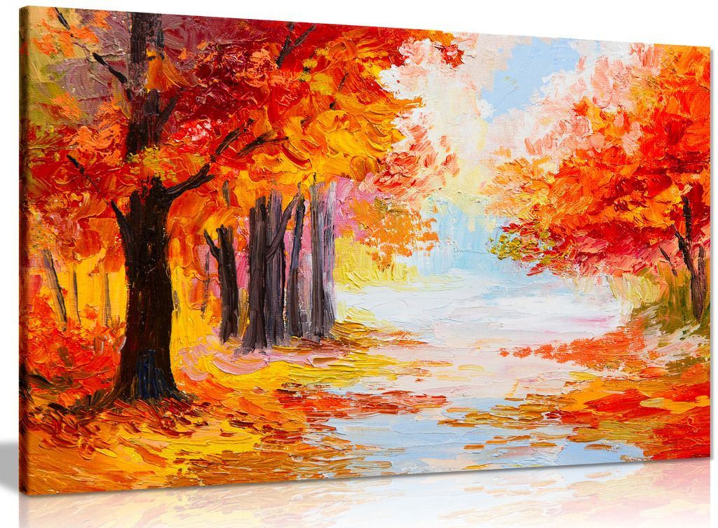 Oil Painting Landscape Colorful Autumn Forest Abstract Canvas Picture ...