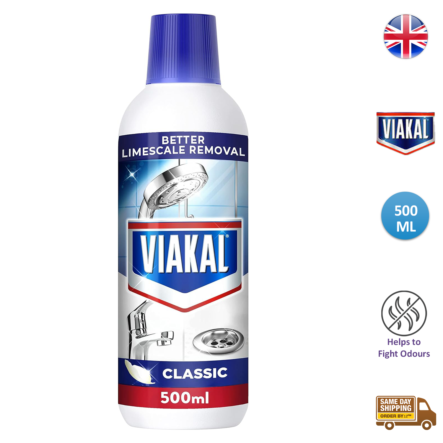 Viakal Classic Long Lasting Limescale Dirt Cleaner Stain Remover Liquid ...