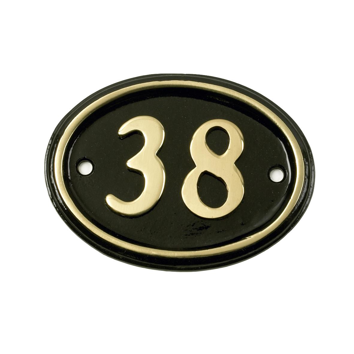 New Polished Brass Black Traditional Oval House Number Sign Number New Polished Brass Black Traditional Oval House Number Sign Number