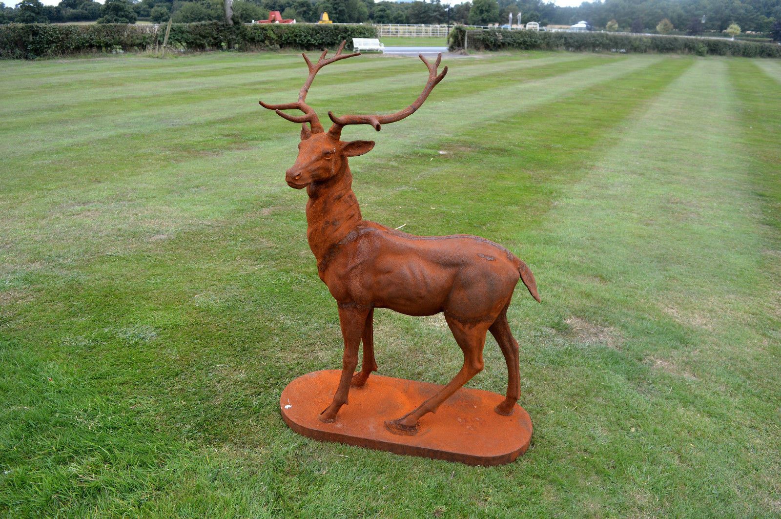 Freestanding Rustic Cast Iron Stag / Deer Garden Statue Or Garden ...